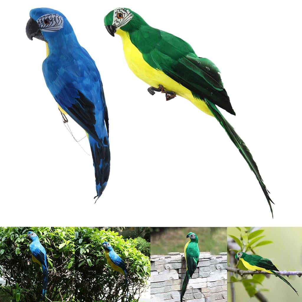 2×Artificial Parrot Bird Indoor And Outdoor Parrot Figurines - Walmart.com