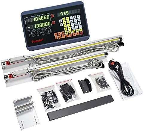 2 Axis DRO Digital Readout 350mm+750mm Travel Length 5um Precision Linear Glass Scale 14"+30 ...