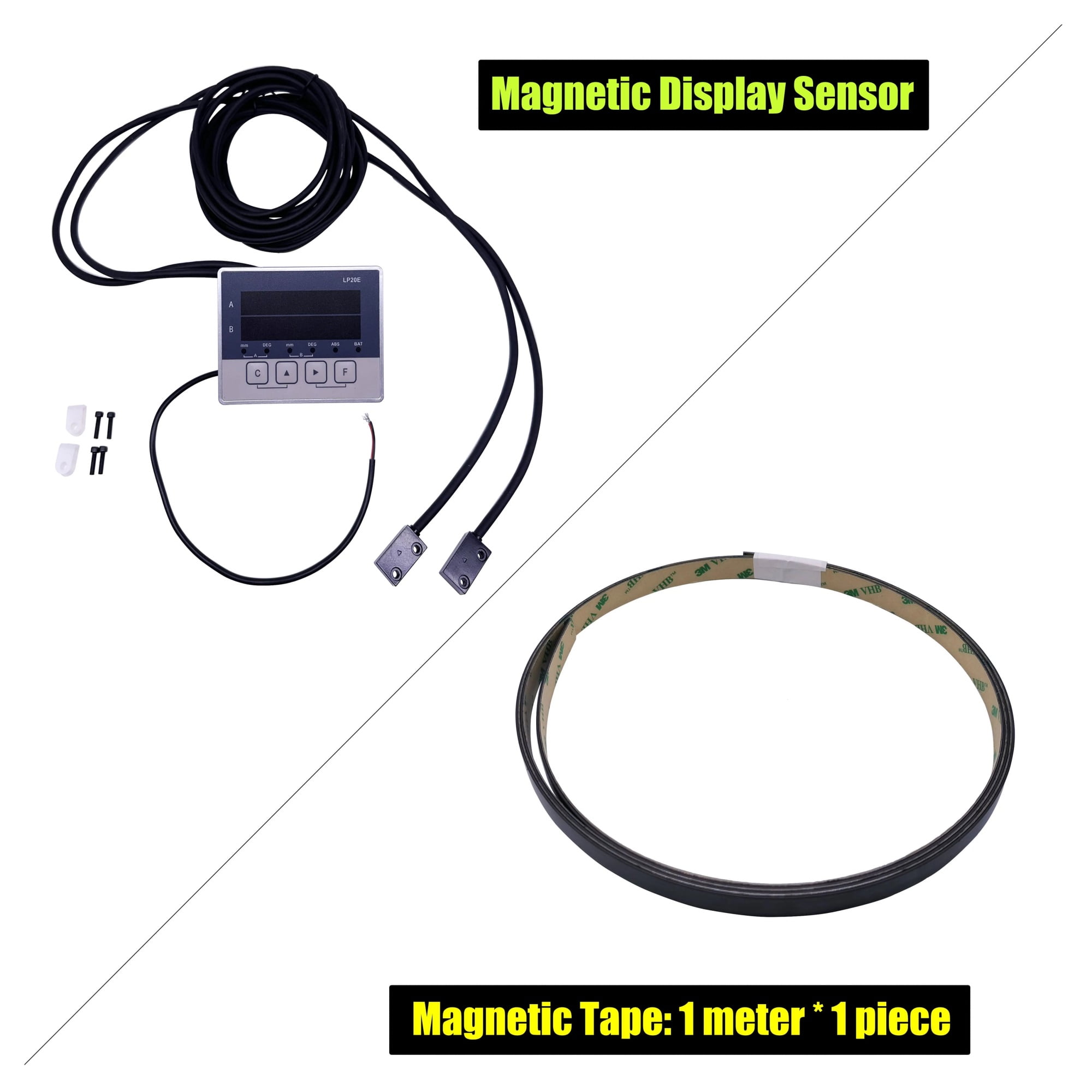 2 Axis Digital Display DRO Magnetic Sensor Tape Displacement Readout ...