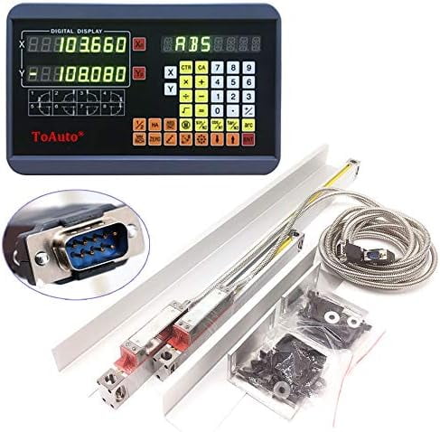 2 Axis Digital Readout 16" 38" DRO for Milling Lathe Machine with 5um Precision TTL Linear Glass ...