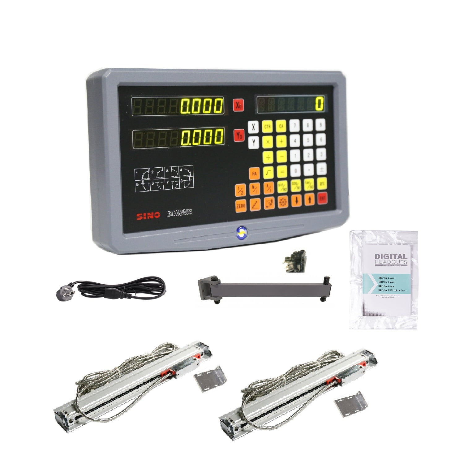 2 Axis Digital Readout DRO Kit and 2pcs KA300 KA500 Slim Ruler High ...