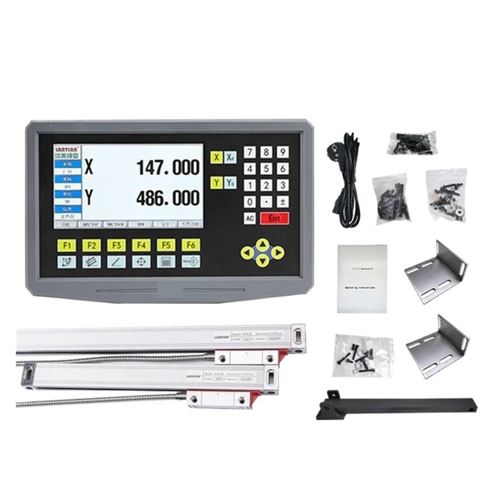 2 Axis LCD DRO Digital Readout Display 9 Language And 2 Pieces 50-800mm ...