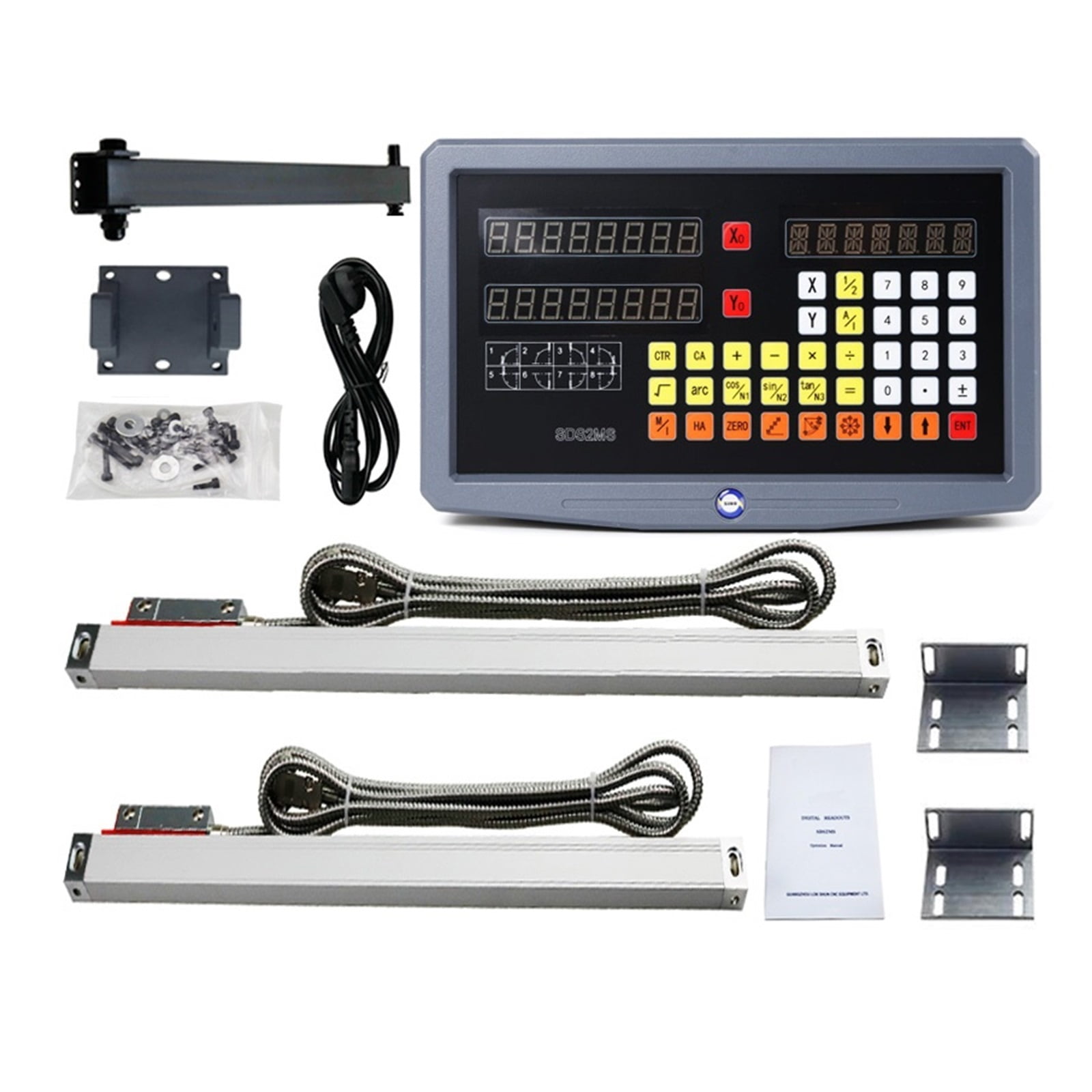 2 Axis Lathe SDS2MS Dro Set Digital Readout and 2PCS Linear Glass ...