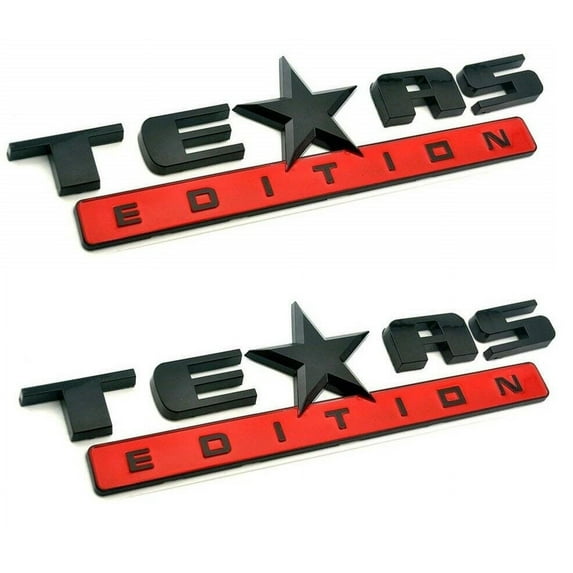2 BLACK AND RED TEXAS EDITION EMBLEM for CHEVY SILVERADO GMC SIERRA ...