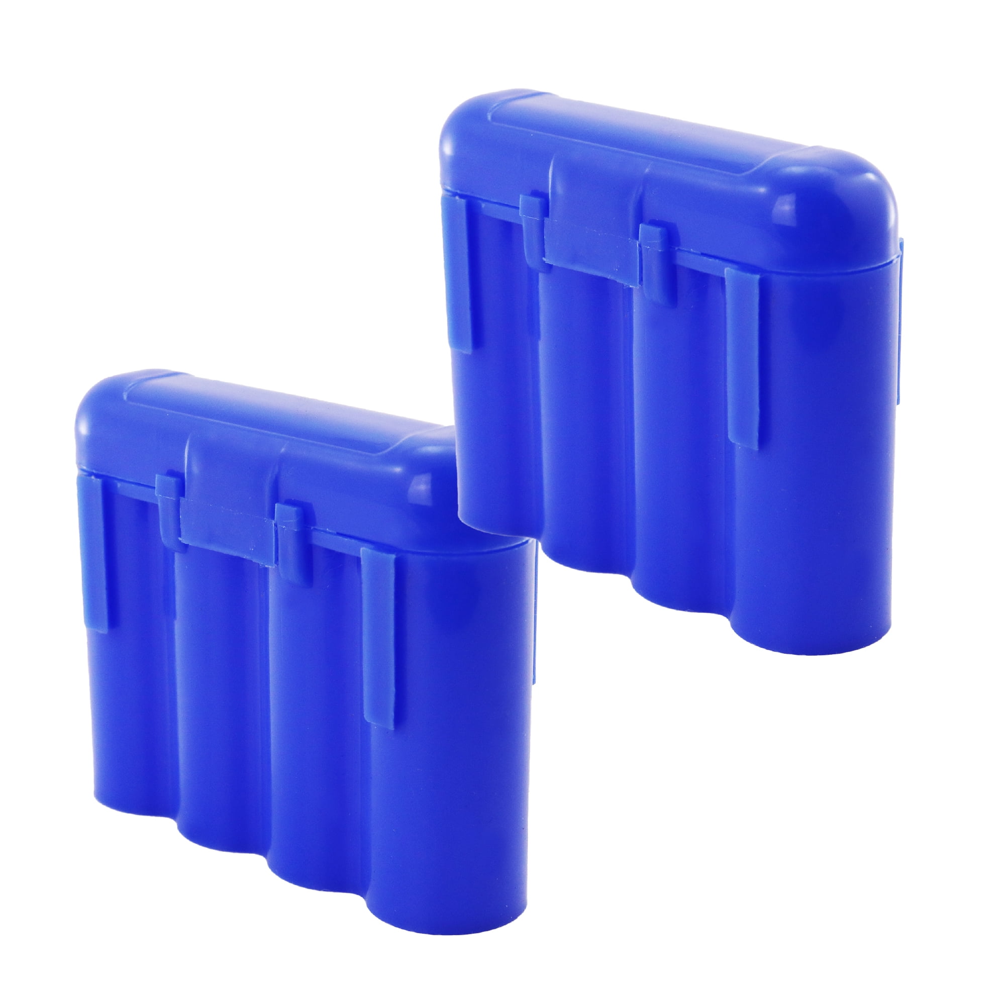 2 BLUE AA AAA BATTERY BATTERY PLASTIC STORAGE CASE HOLDER BOX USA SHIP ...