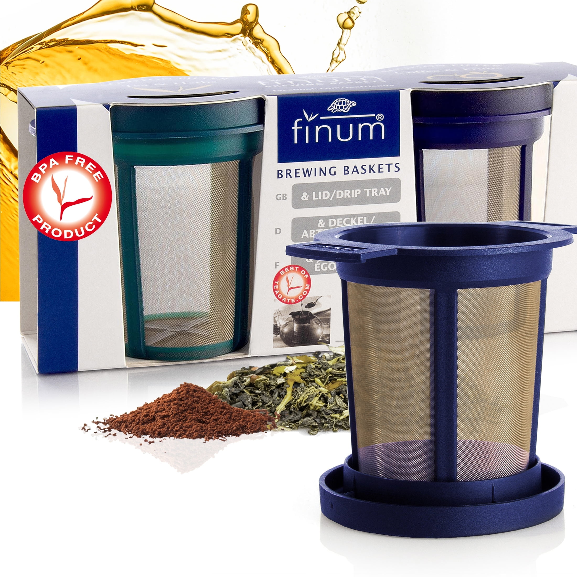 2 BREWING BASKETS M, permanent filters, blue & green - Walmart.com