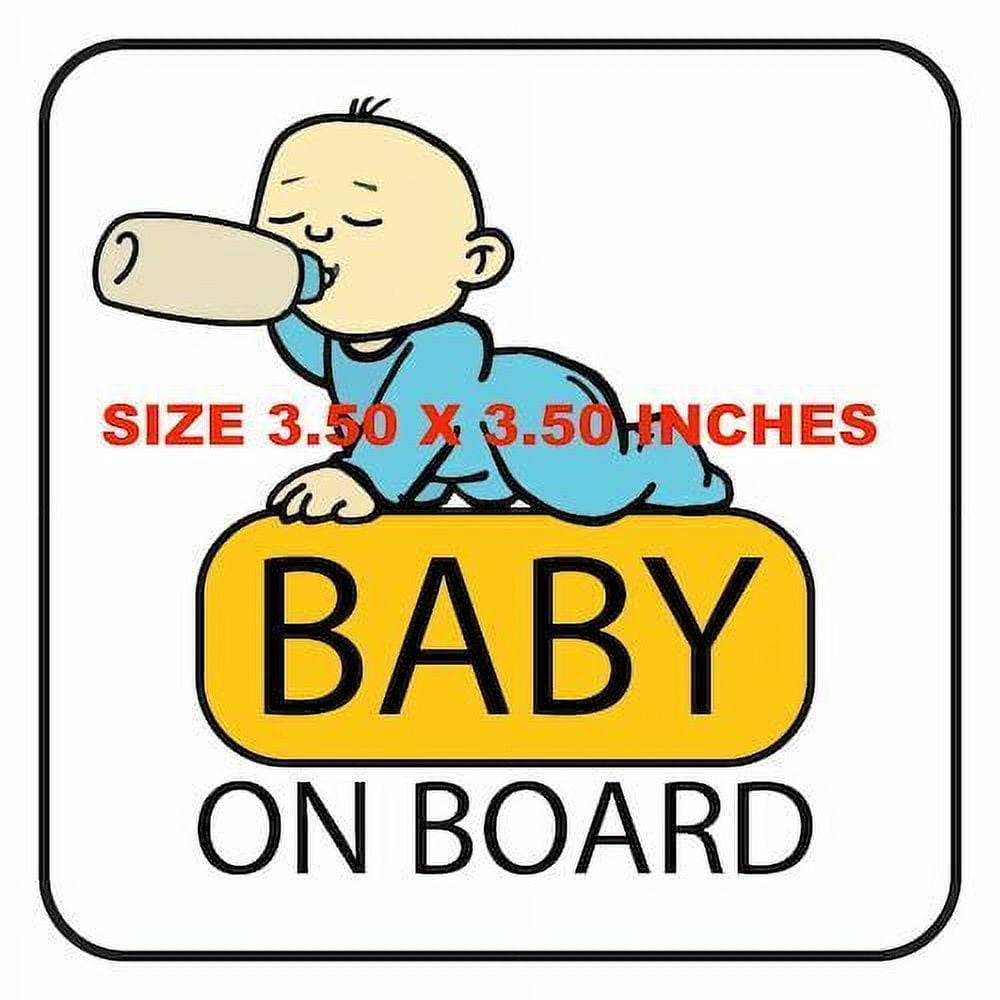 2 Baby on Board Stickers, Vinyl Decal, Baby In Car Baby Caution Sign ...