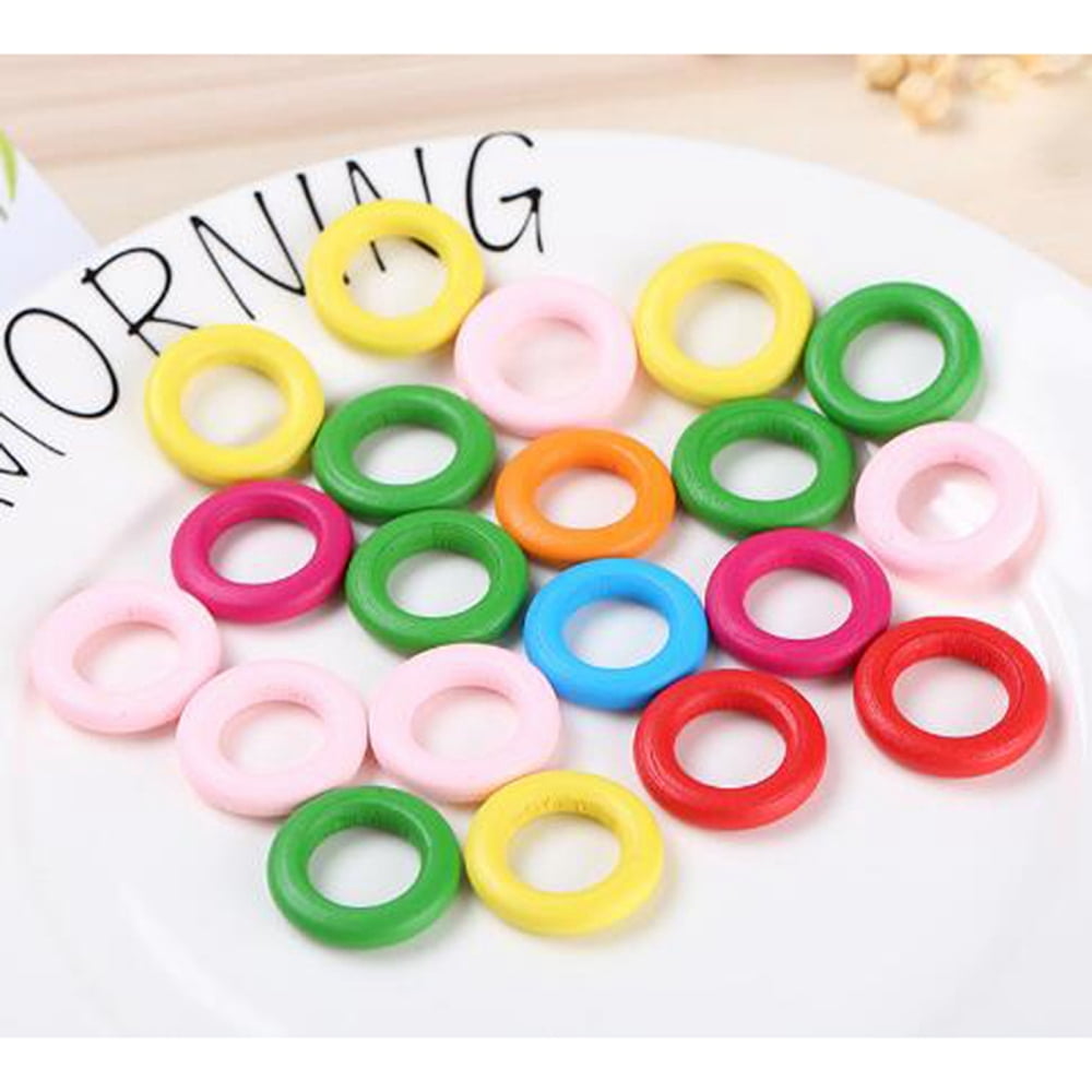 2 Bag Wood Linking Ring Round Ring Mixed Color 25mm Inner Diameter ...