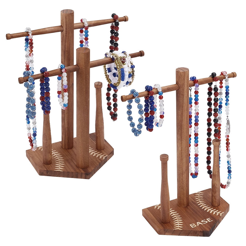 2 Bags 2 Styles Wood Baseball Ring Display Stands Ring Tower Holder ...