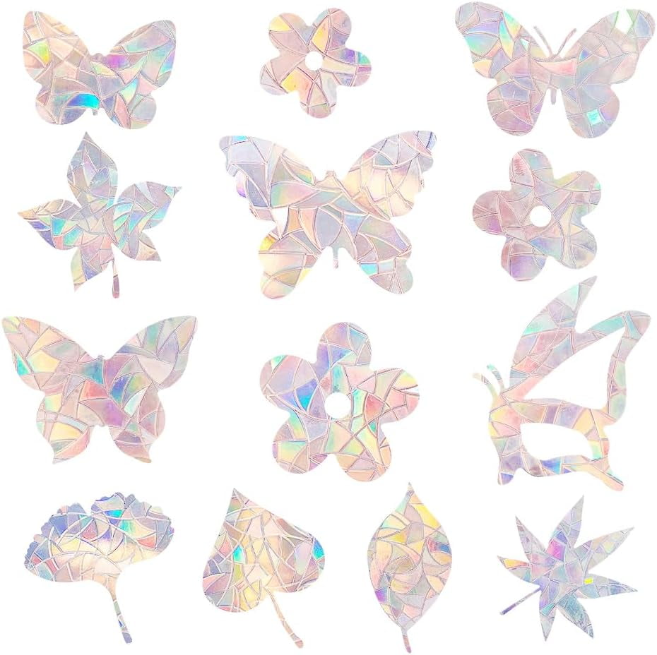 2 Bags 2 styles PVC Glass Stickers Static Cling Window Stickers with A4 ...