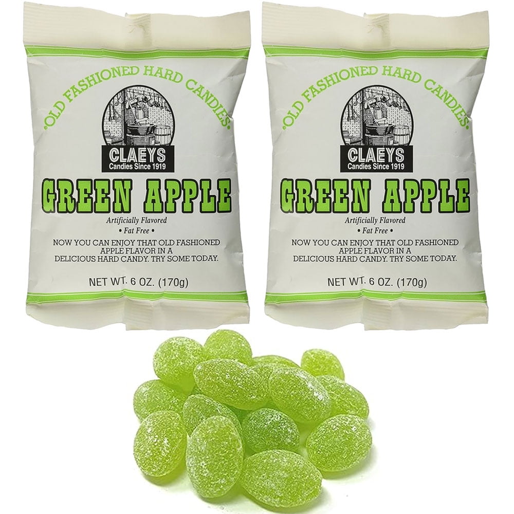 2 Bags Claeys Green Apple Old Fashioned Hard Candy Fat Free Natural ...