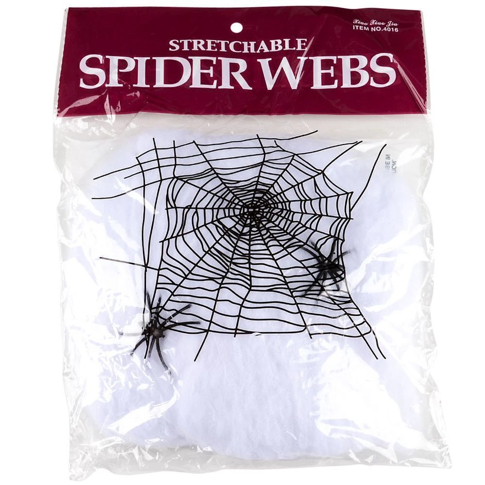 2 Bags - Stretchable Spider Web Webbing Cobweb Halloween Props With ...