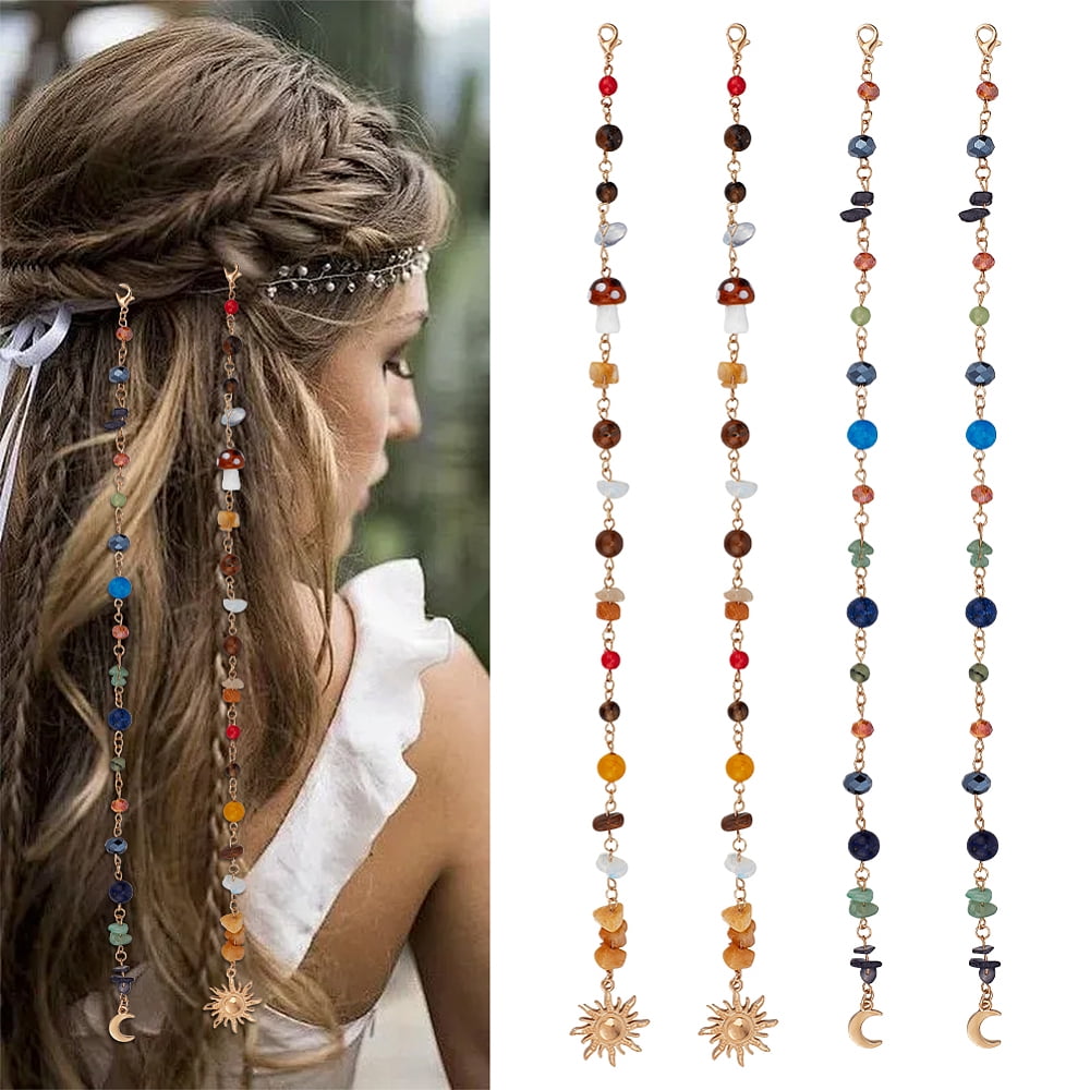 2 Bags Turquoise Acrylic Agate Alloy Dreadlocks Beads Braiding Hair ...