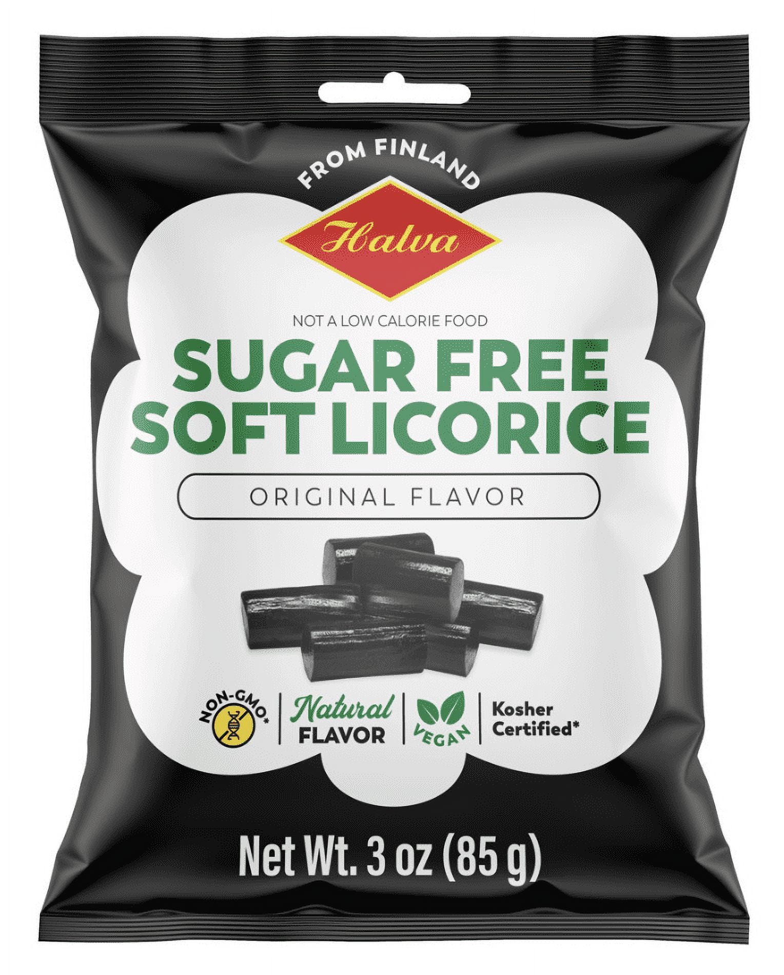 Halva Soft Licorice, Sugar Free, 2x85g Bags - Delicious Finnish Black ...