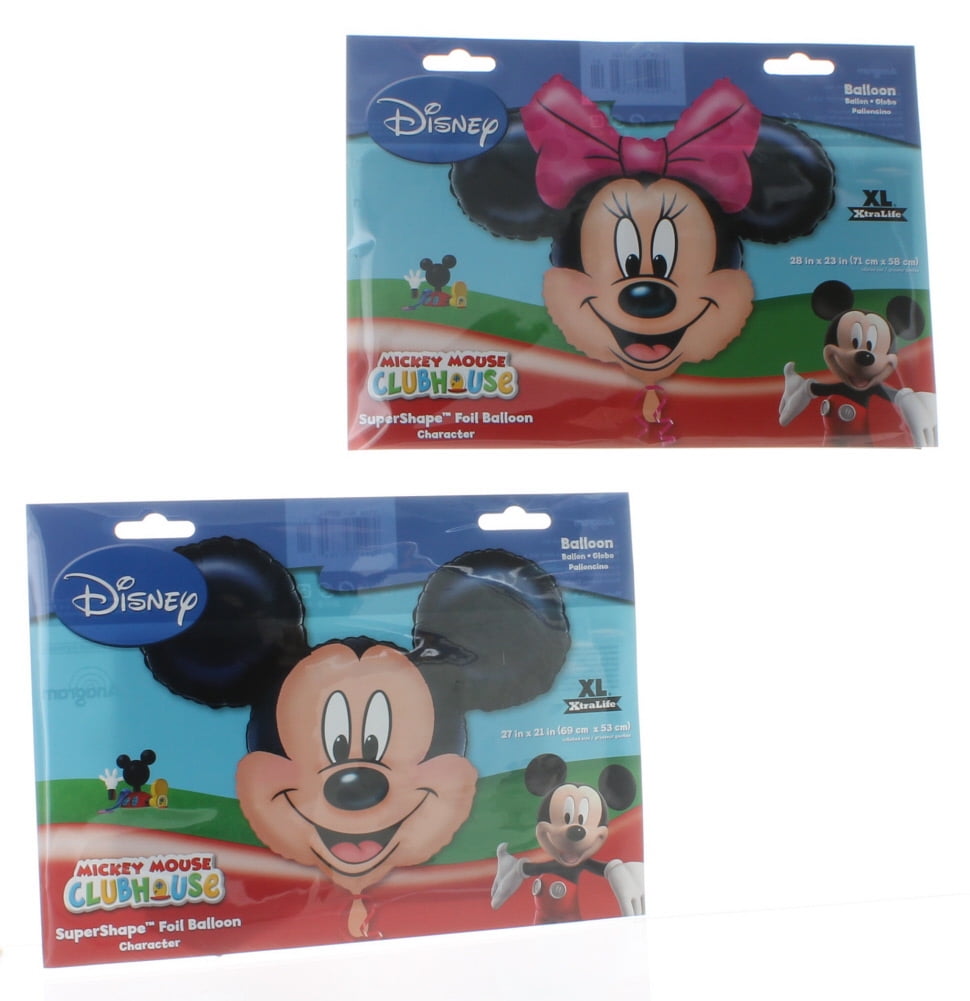 2 Balloon Disney Set 27" Mickey Mouse & 28" Minnie Mouse Foil Mylar ...