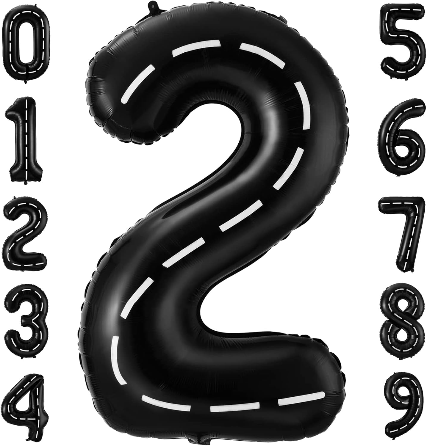 2 Balloons - Racing Car - 40 Inch - Black - 2 Balloon Number - Race ...