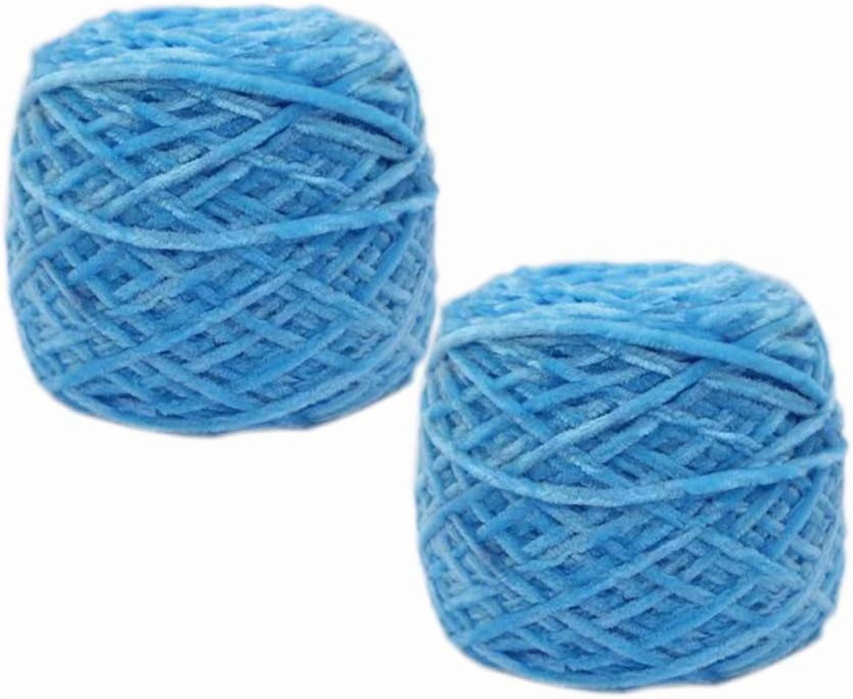 2 Balls Chenille Yarn,Soft Hand Knitting Bulky Chenille Velvet Yarn for ...