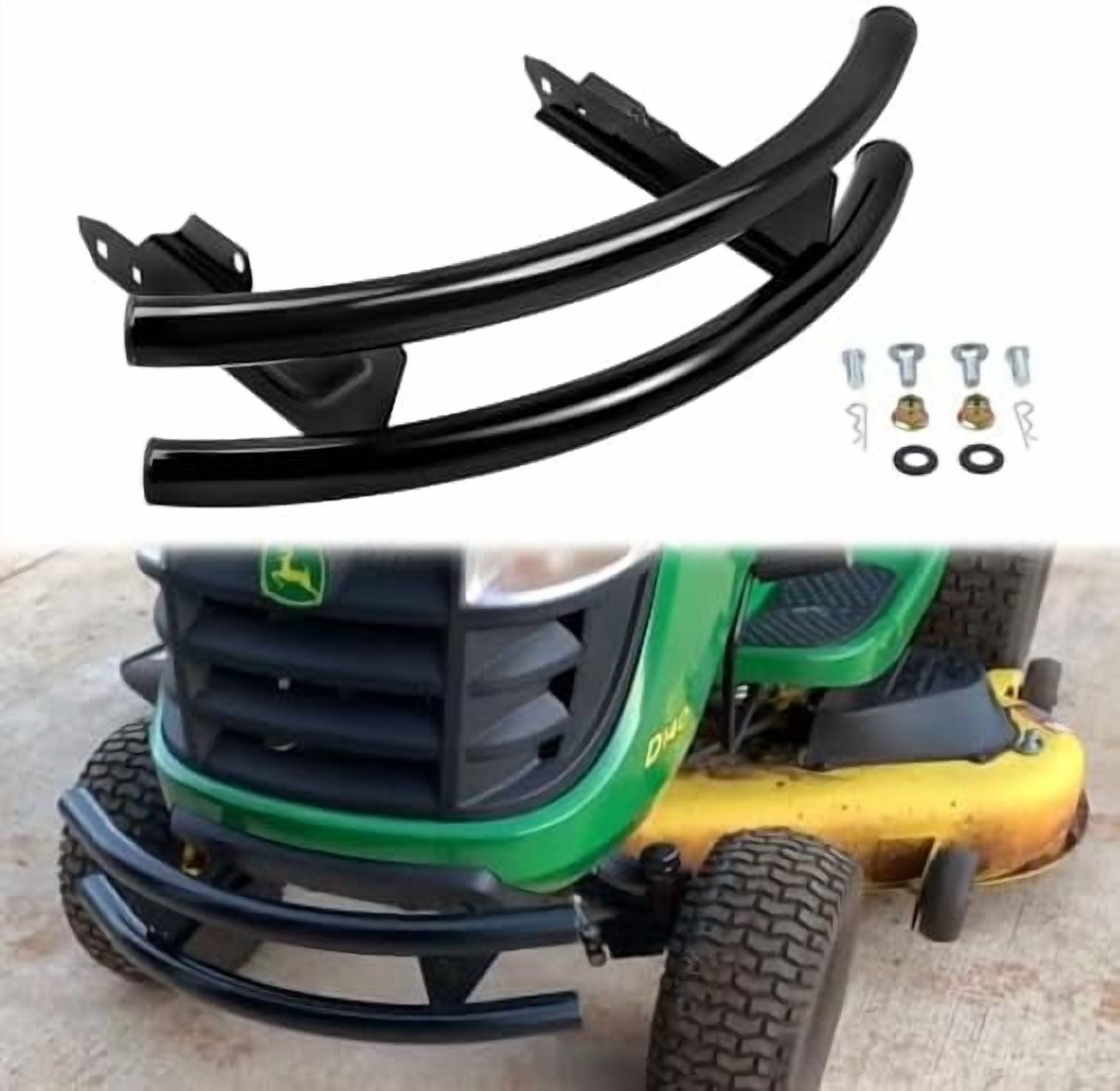 2-Bar Bumper Lawn Tractor Frontal Protection For 100 Series Black ...