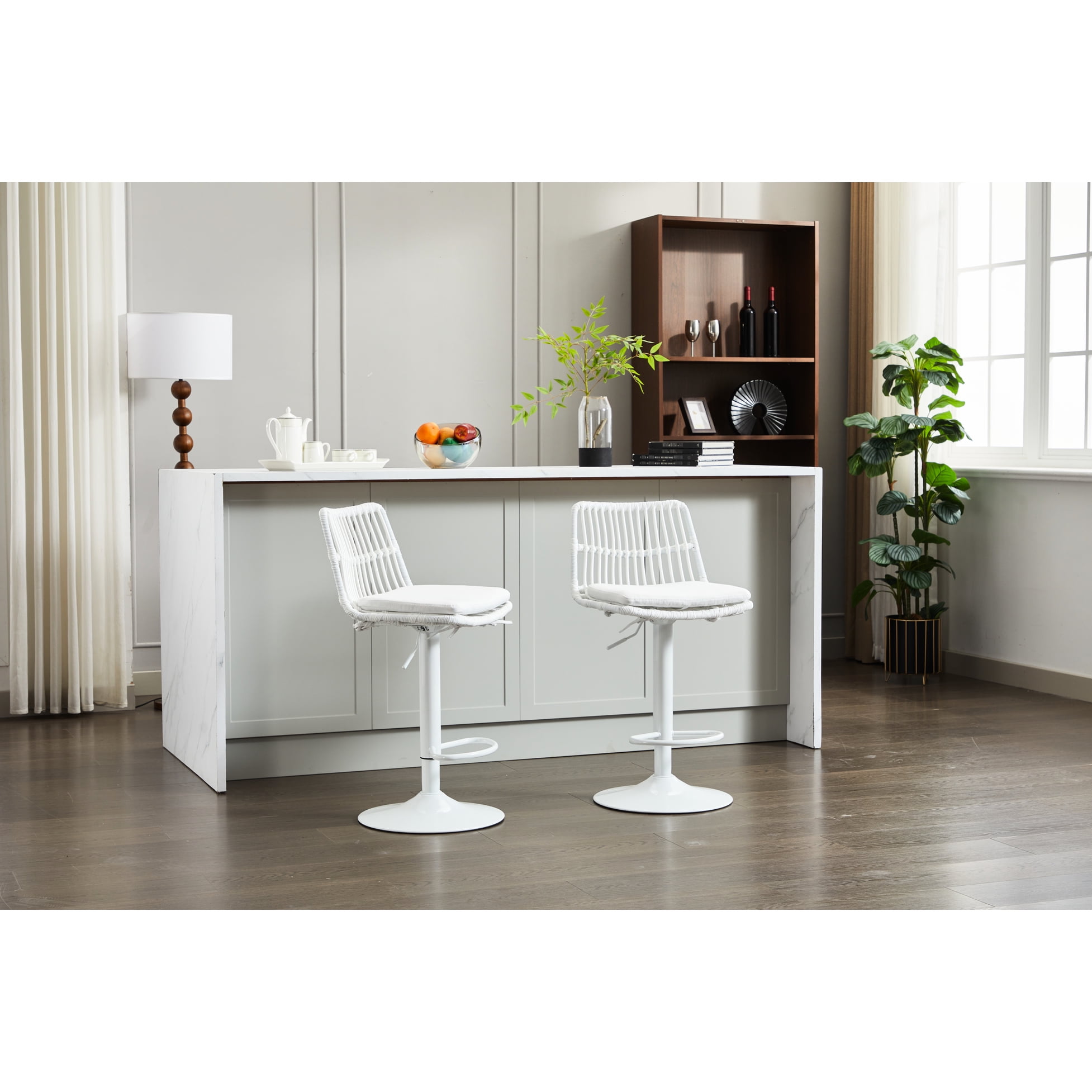 Of 2 Bar Chairs, 360 Swivel Adjustable Height, 35.62" - 42.91", Design ...