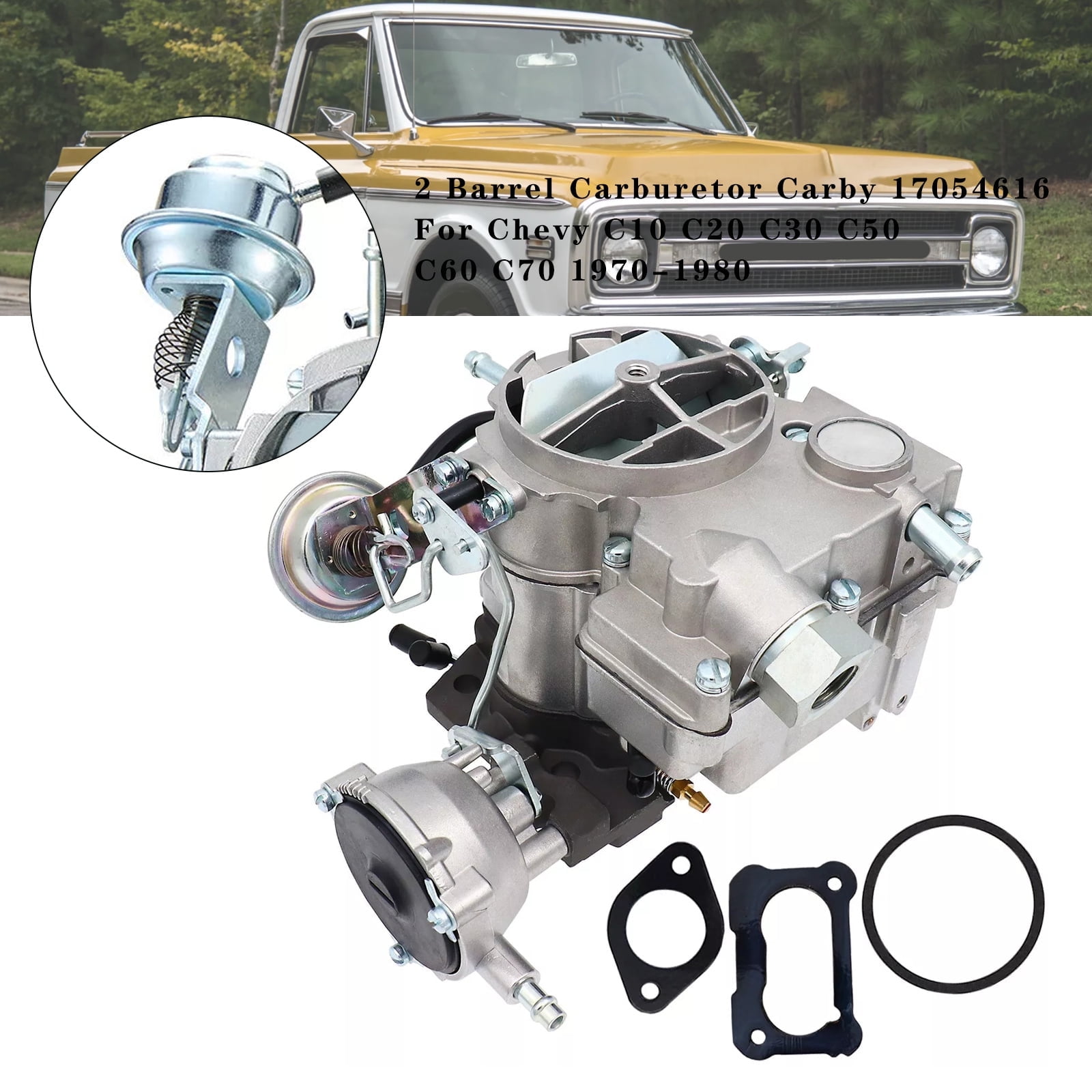 2 Barrel Carburetor Carby 17054616 For Chevy C10 C20 C30 C50 C60 C70 ...