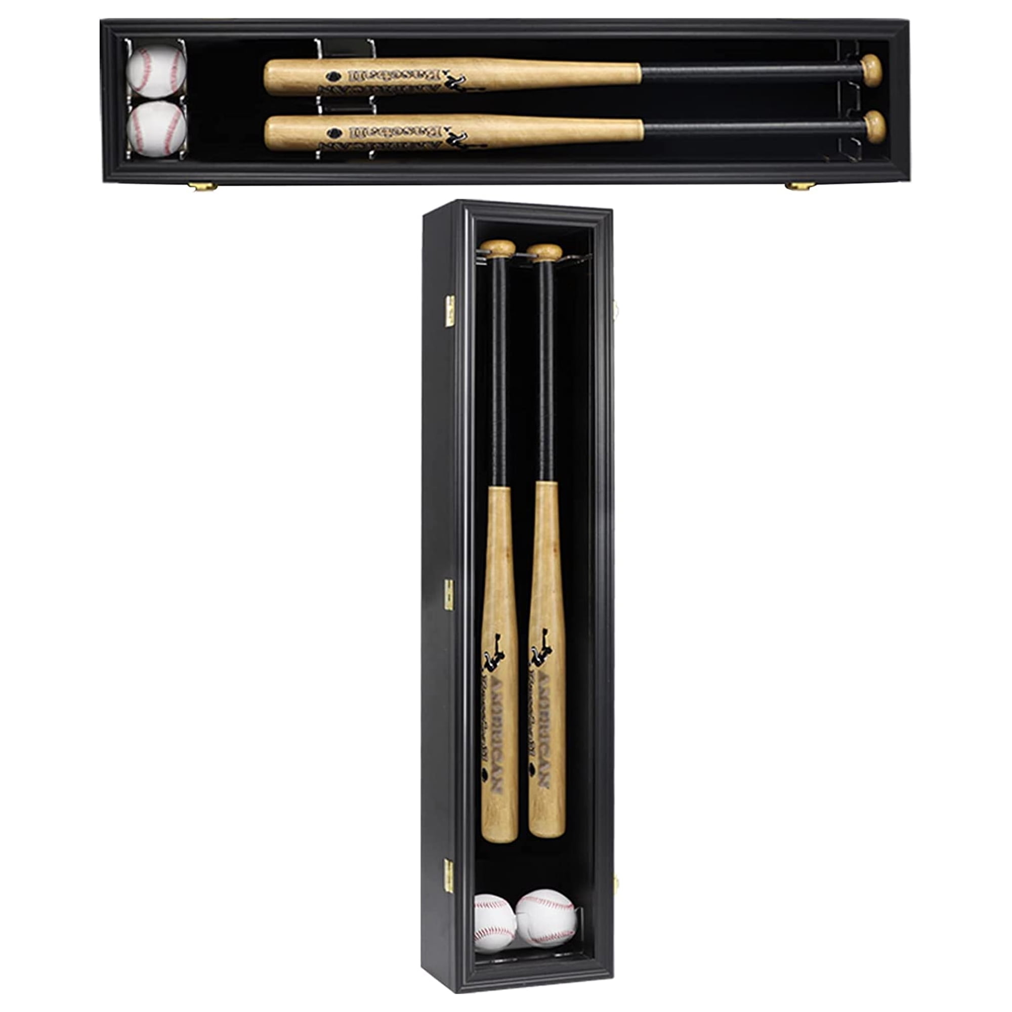 Walmart 2 Baseball Bat Display Case, Wooden Frame, Acrylic Door, Wall ...