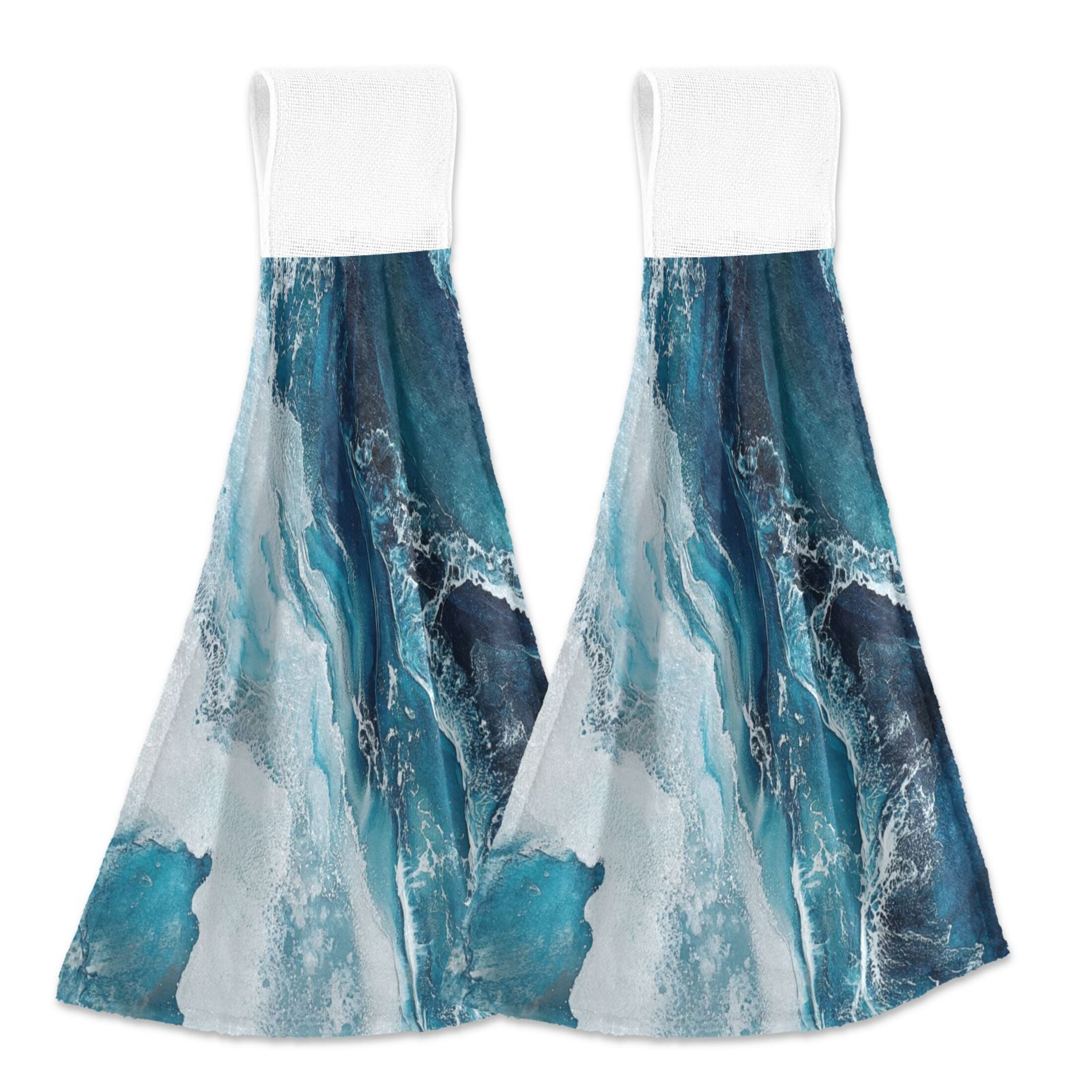 2 Bathroom Towels Kitchen Towels 18.2x14In Velcro Hand Wipes Dish ...