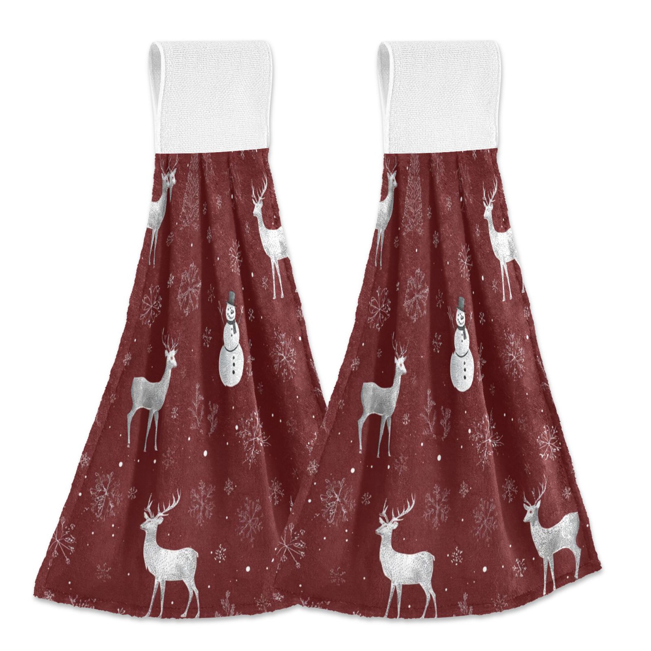 2 Bathroom Towels Kitchen Towels 18.2x14In Velcro Hand Wipes Dish ...