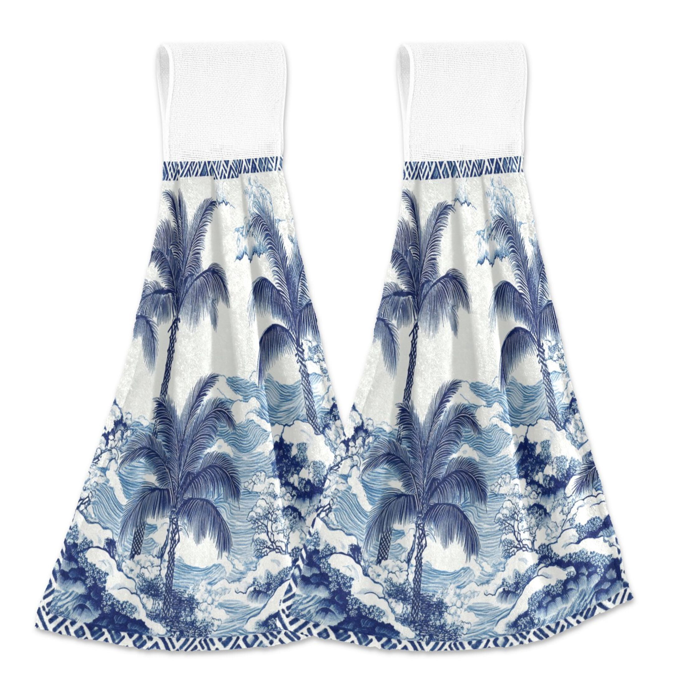 2 Bathroom Towels Kitchen Towels 18.2x14In Velcro Hand Wipes Dish ...