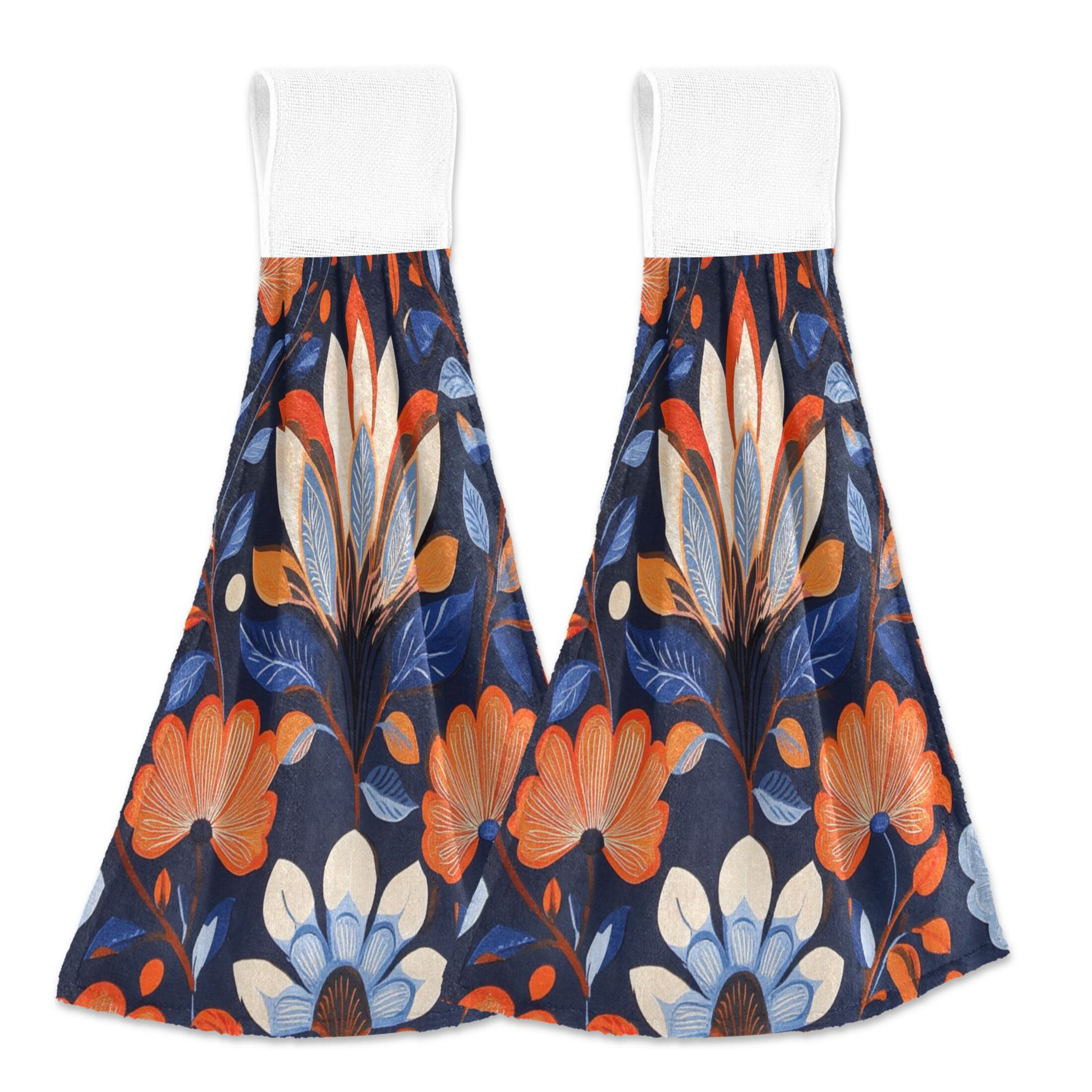 2 Bathroom Towels Kitchen Towels 18.2x14In Velcro Hand Wipes Dish ...