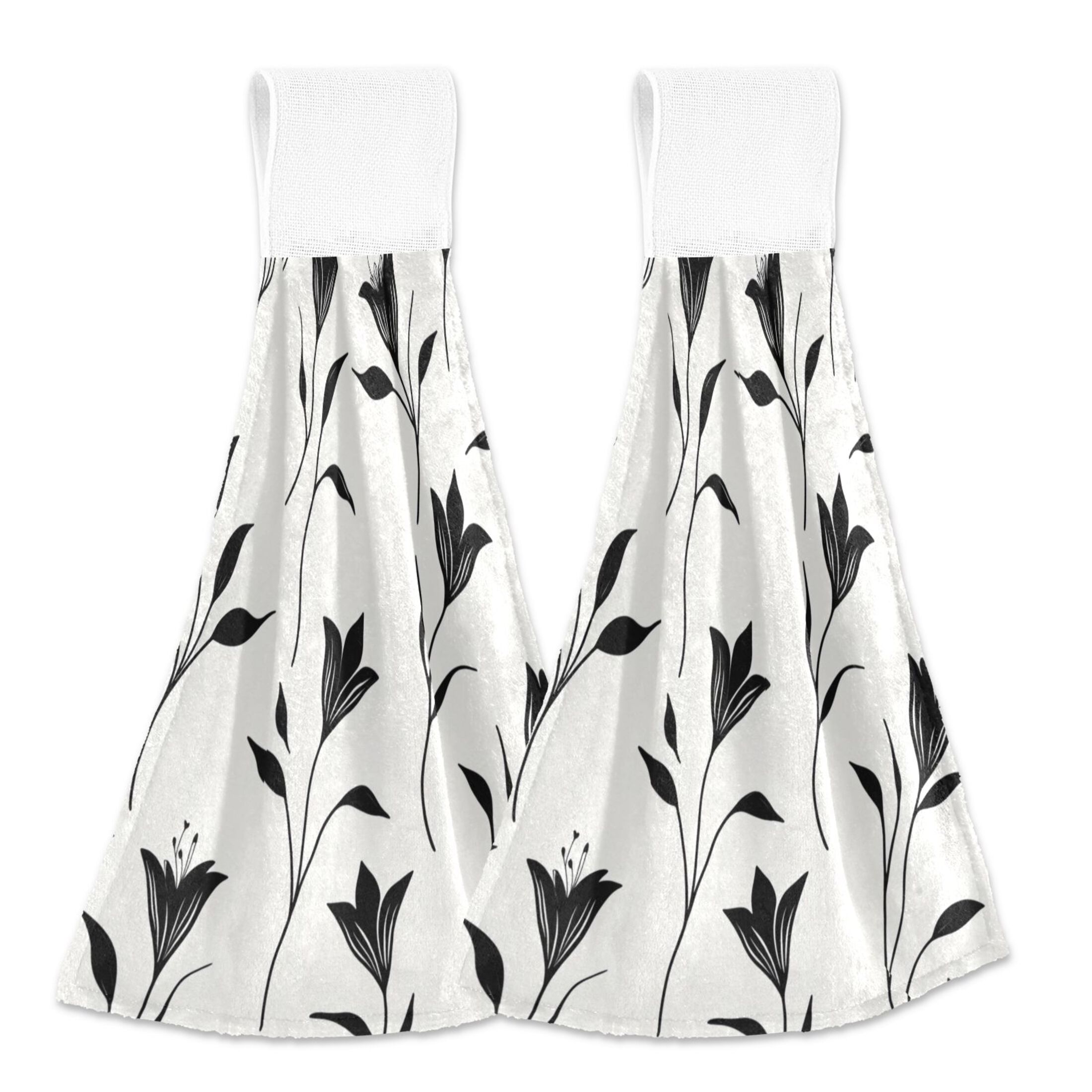 2 Bathroom Towels Kitchen Towels 18.2x14In Velcro Hand Wipes Dish ...