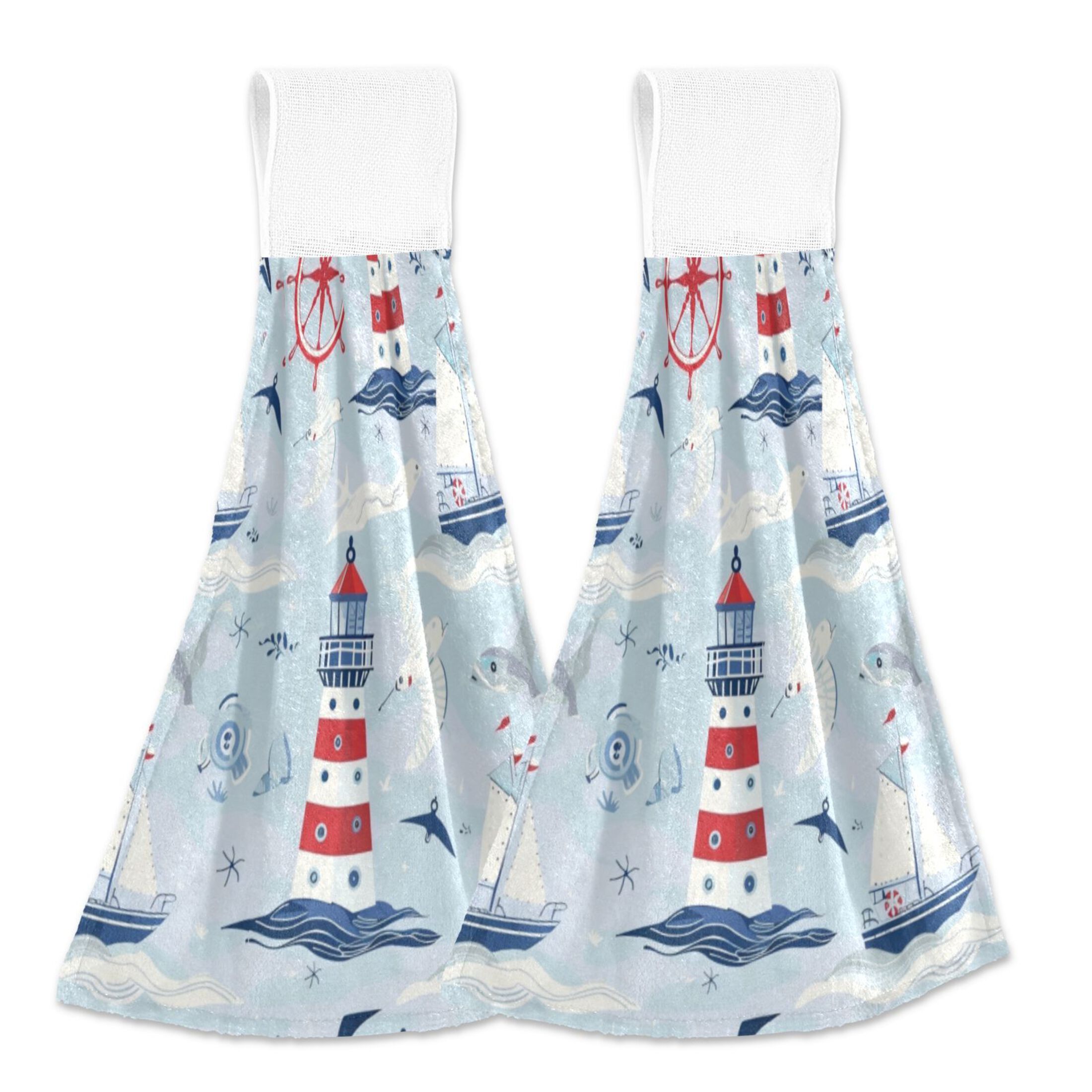 2 Bathroom Towels Kitchen Towels 18.2x14In Velcro Hand Wipes Dish ...
