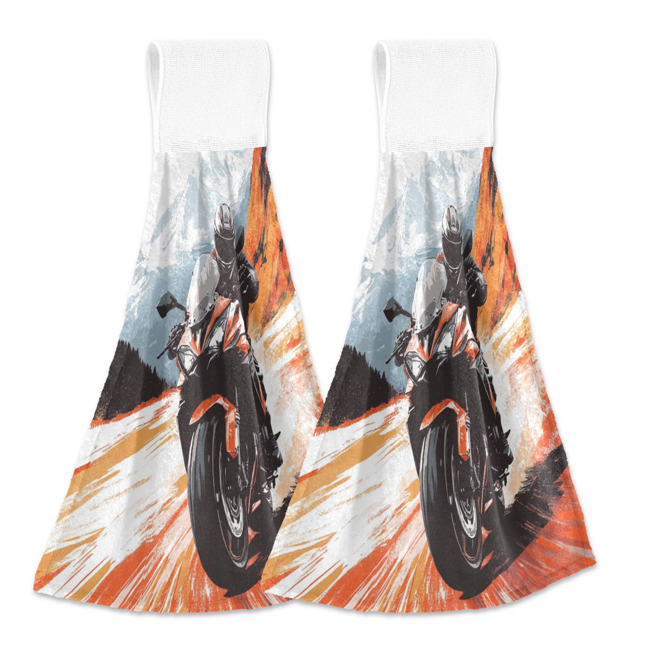 2 Bathroom Towels Kitchen Towels 18.2x14In Velcro Hand Wipes Dish ...