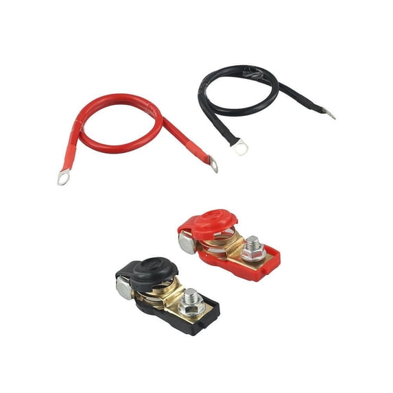 2 Battery Cables with Cable Battery Switch 50Cm 16Mm2 5Awg M8 12V Cable ...