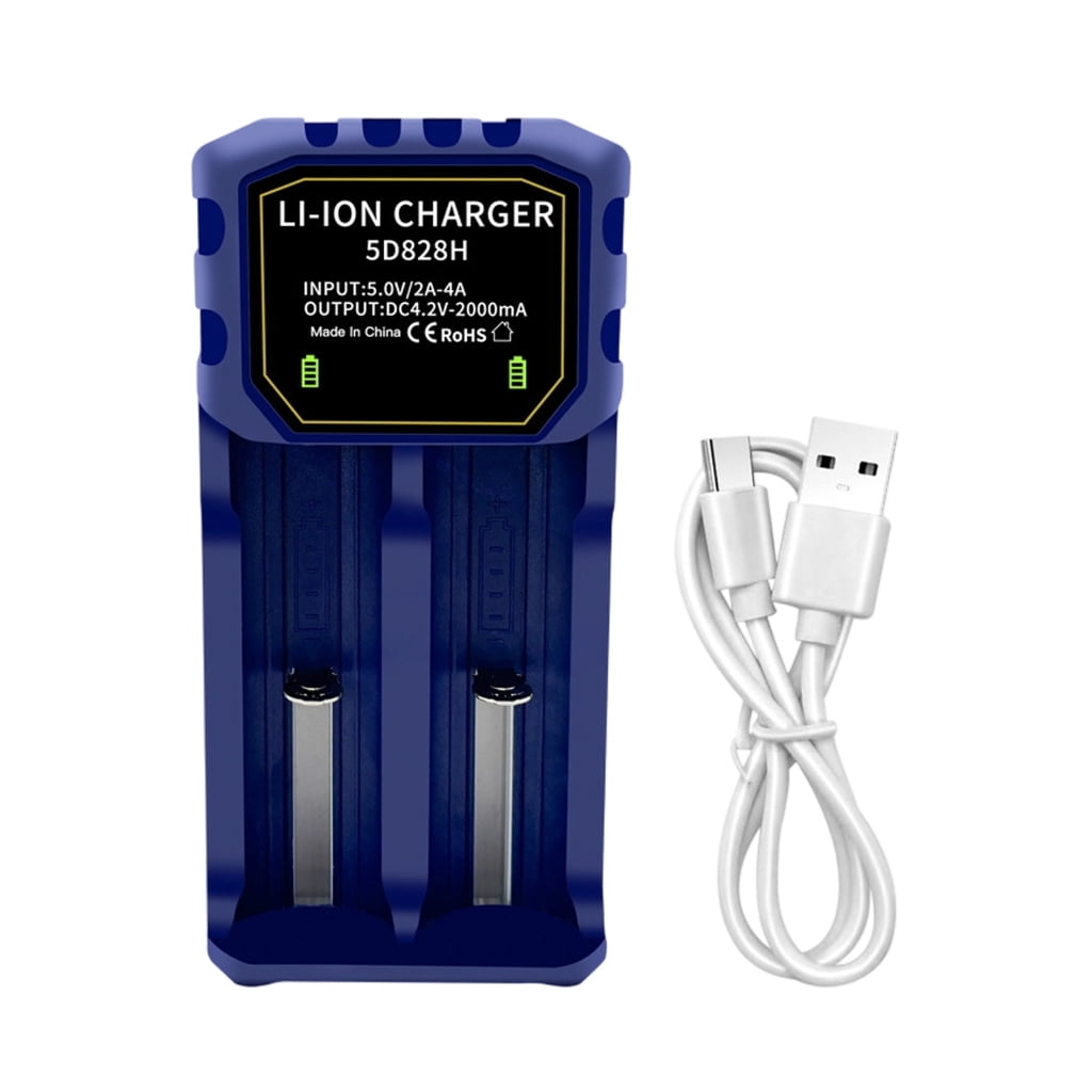2-Bay Battery Charging For 14500 18650 21700 26650 Lithium Batteries ...