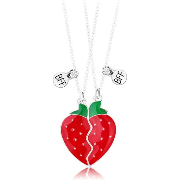 2 Best Friend Necklaces Cute Strawberry Matching BFF Necklace for 2 ...