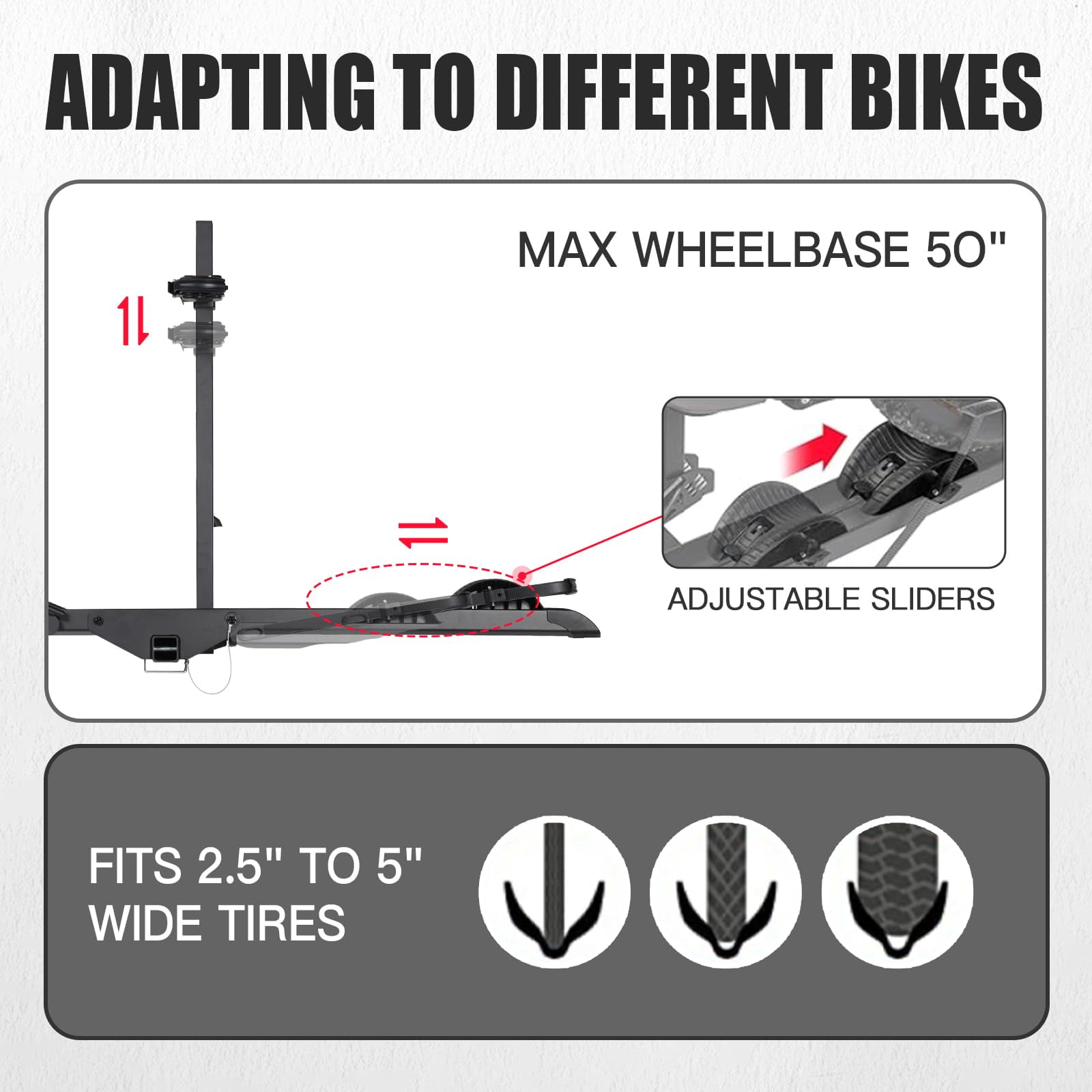 2-Bike Ebike Rack with Ramp, 200 lbs Tow Hitch Carrier for Cars SUVs ...