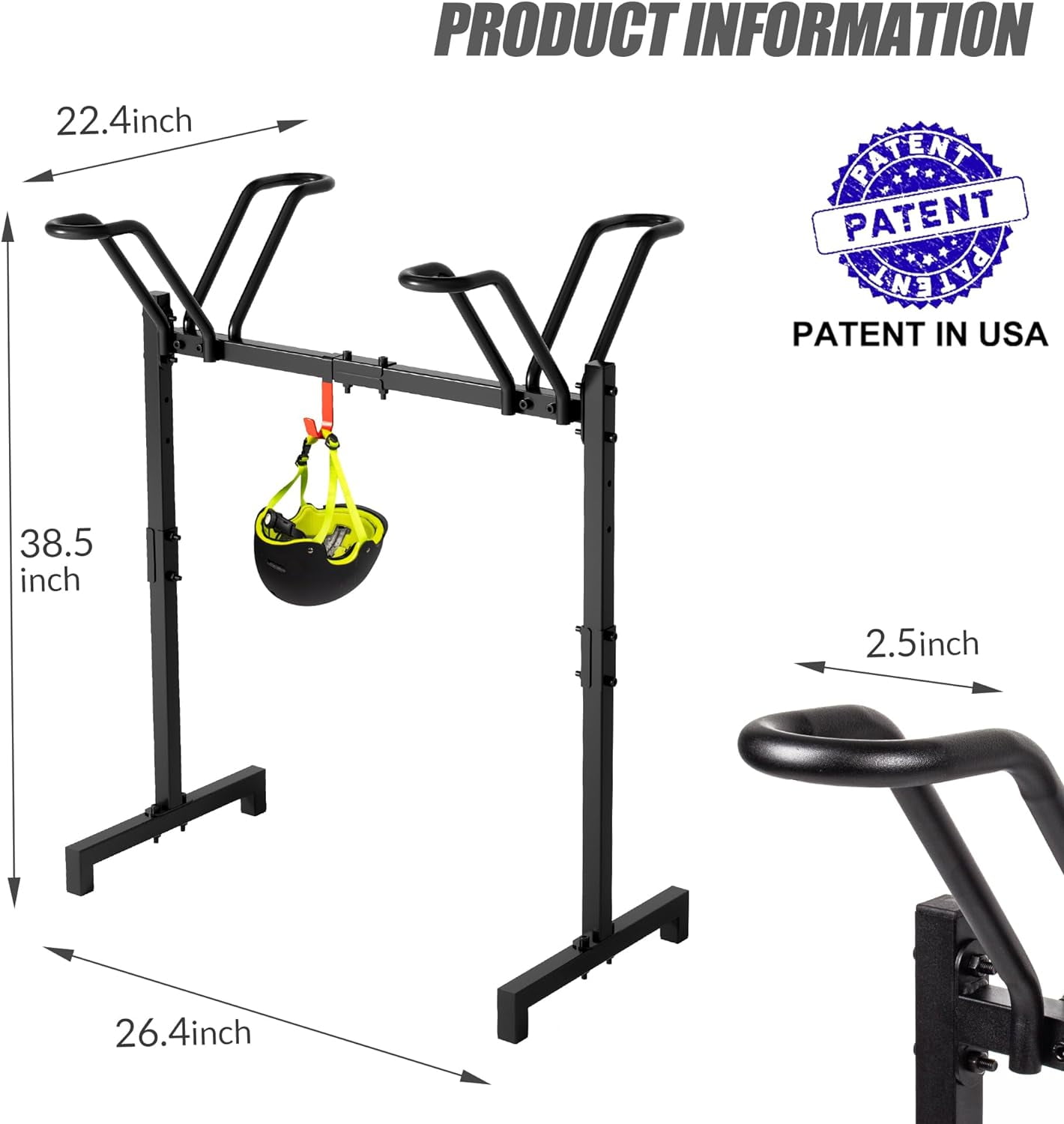 2 Bikes Floor Stand, Adjustable Bicycle Parking Rack with Hook for ...