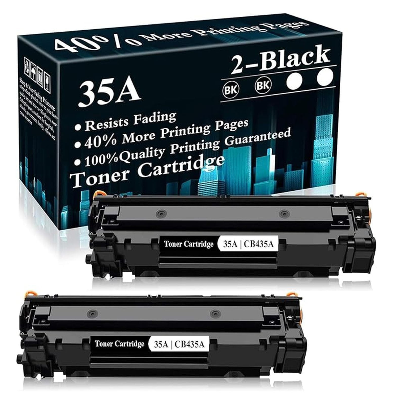 2 Black 35A | CB435A Toner Cartridge Replacement for Laserjet P1002 ...