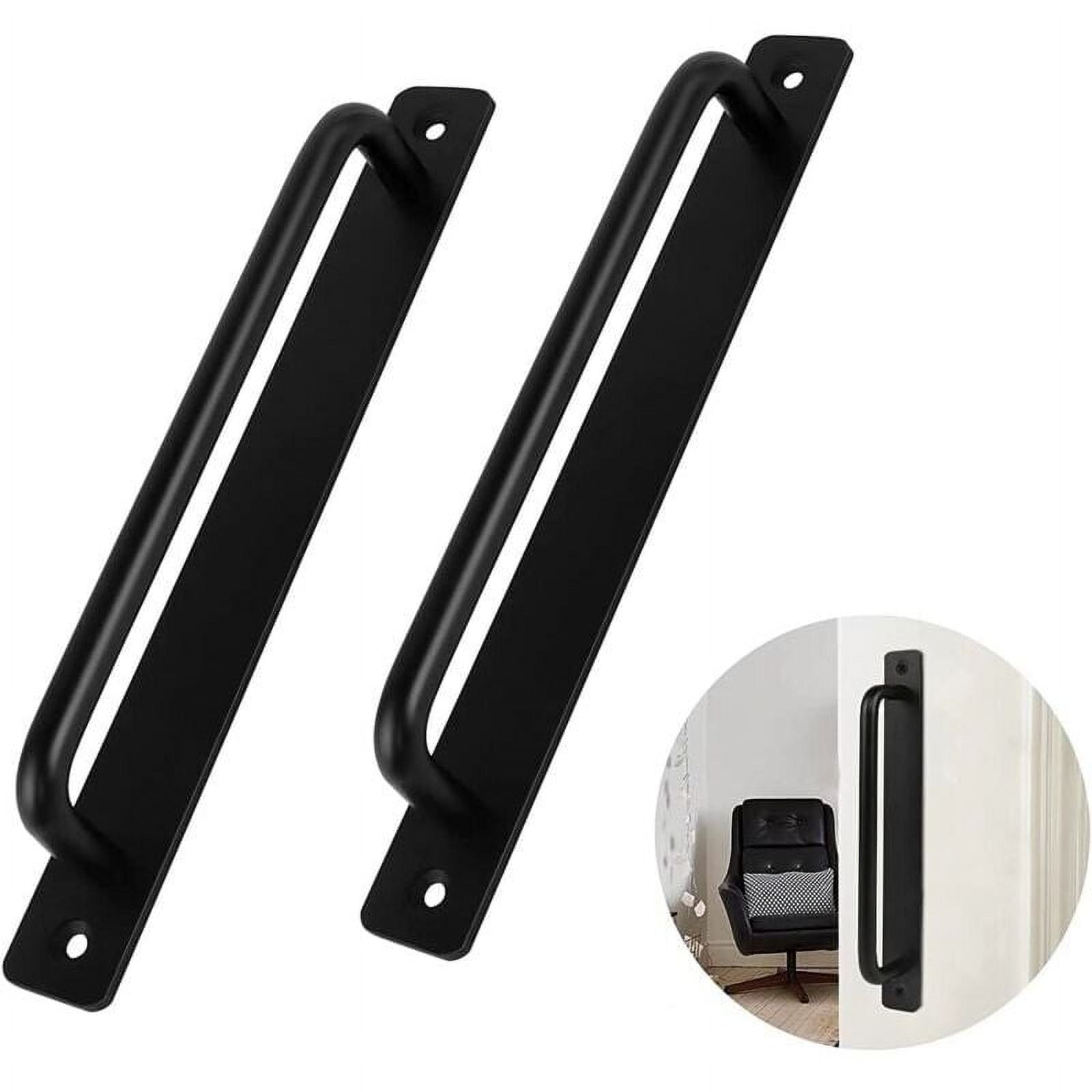 2 Black Aluminum Alloy Door Handles, Heavy-Duty Sliding Door Handles ...
