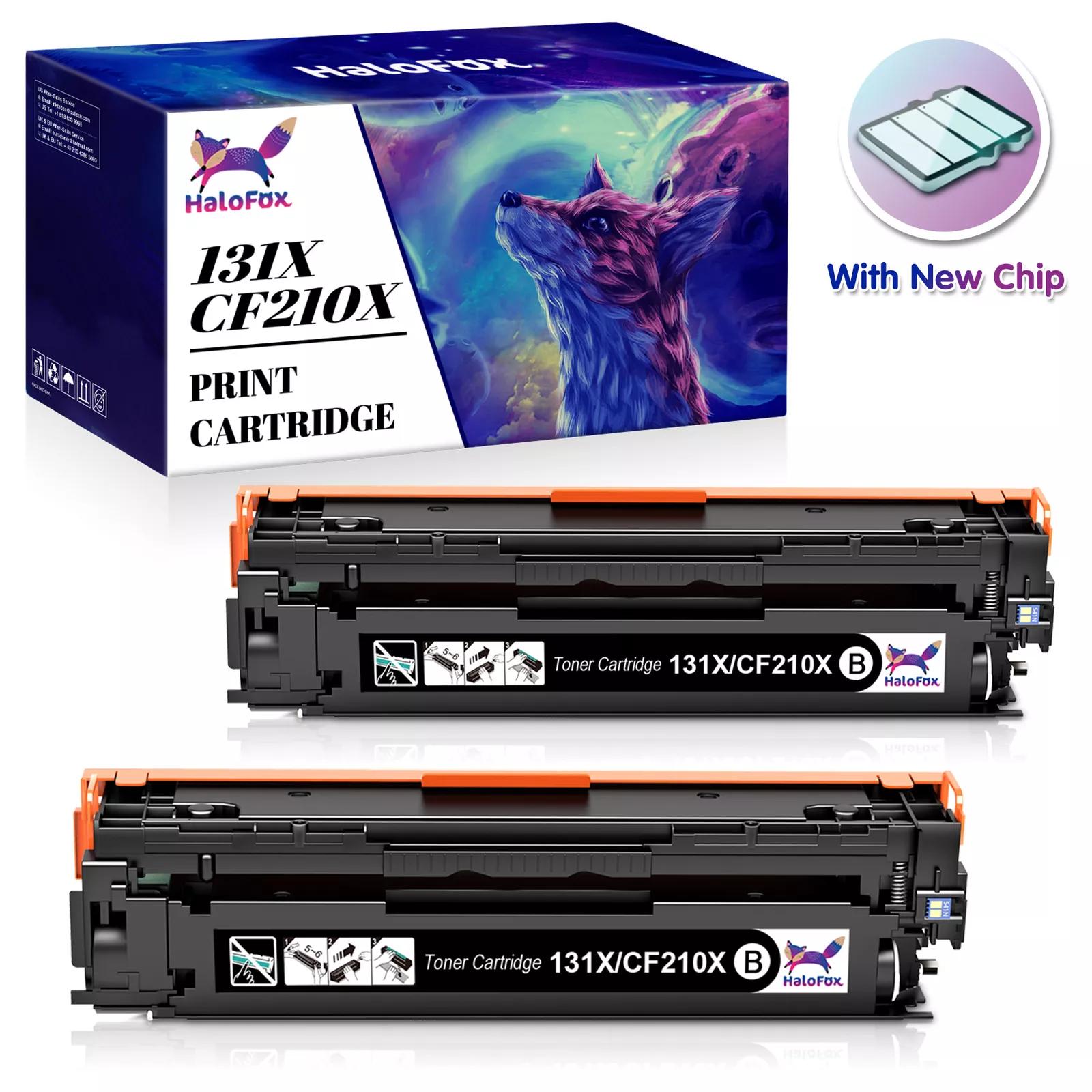 2 Black CF210X 131X Toner Cartridge for Pro 200 Laserjet M251n M276nw ...