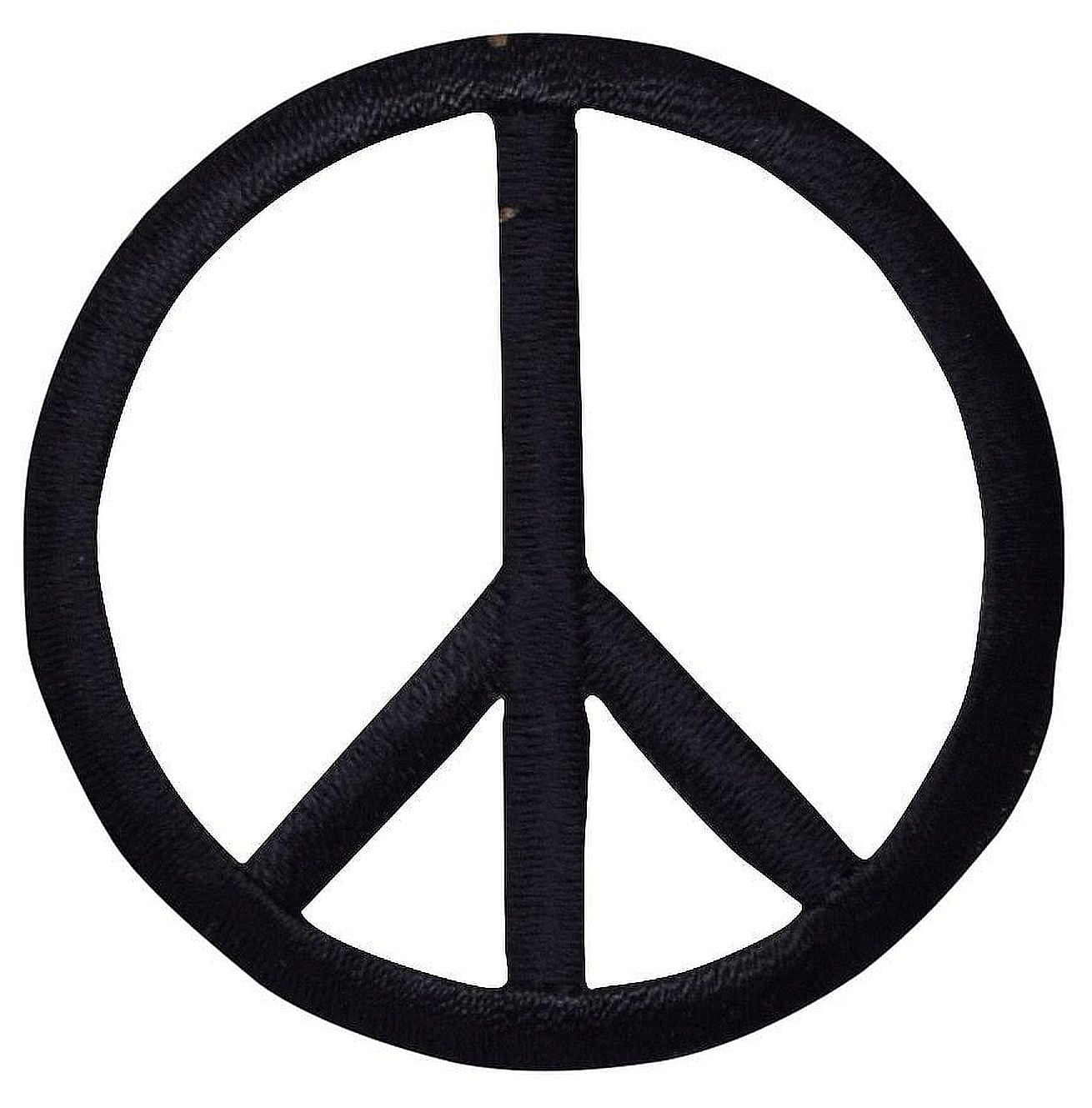 2" Black Peace Sign - Iron on Applique/Embroidered Patch - Walmart.com