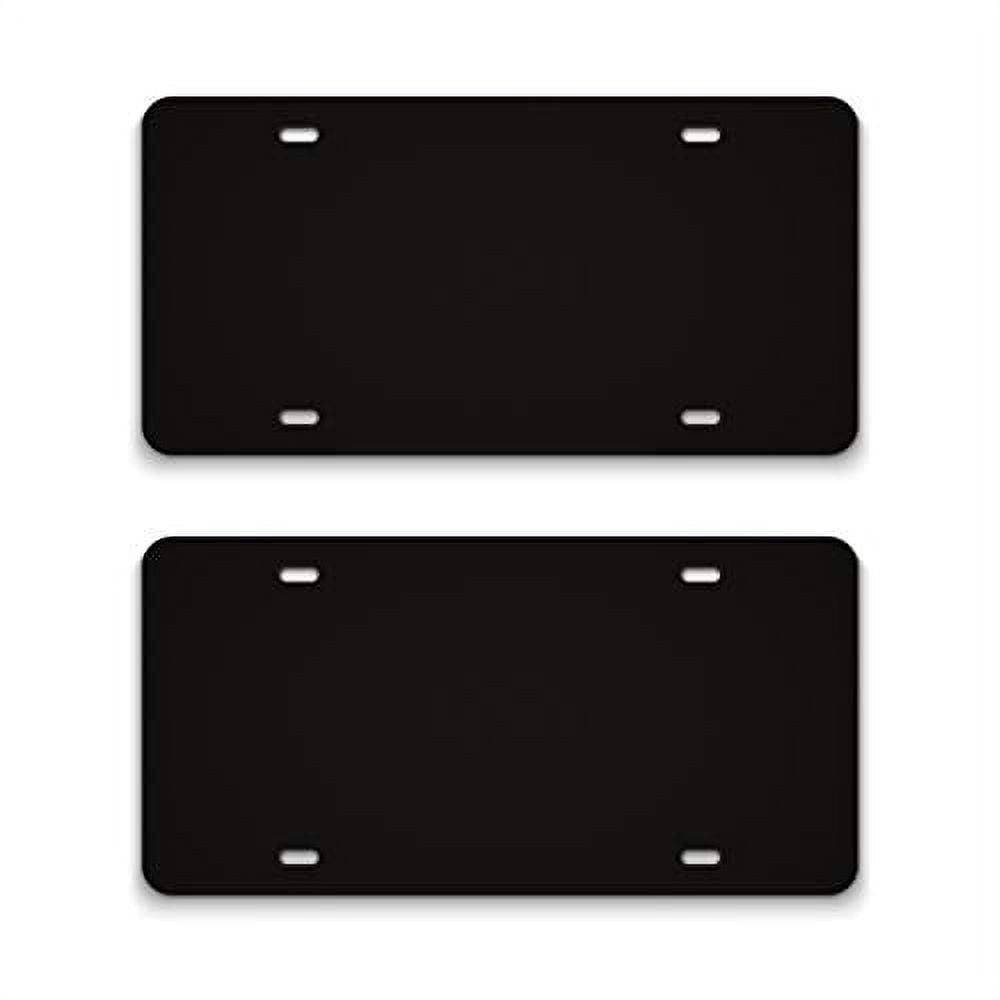 2 Black Ultra Thick Blank Aluminum Composite Metal License Plates ...