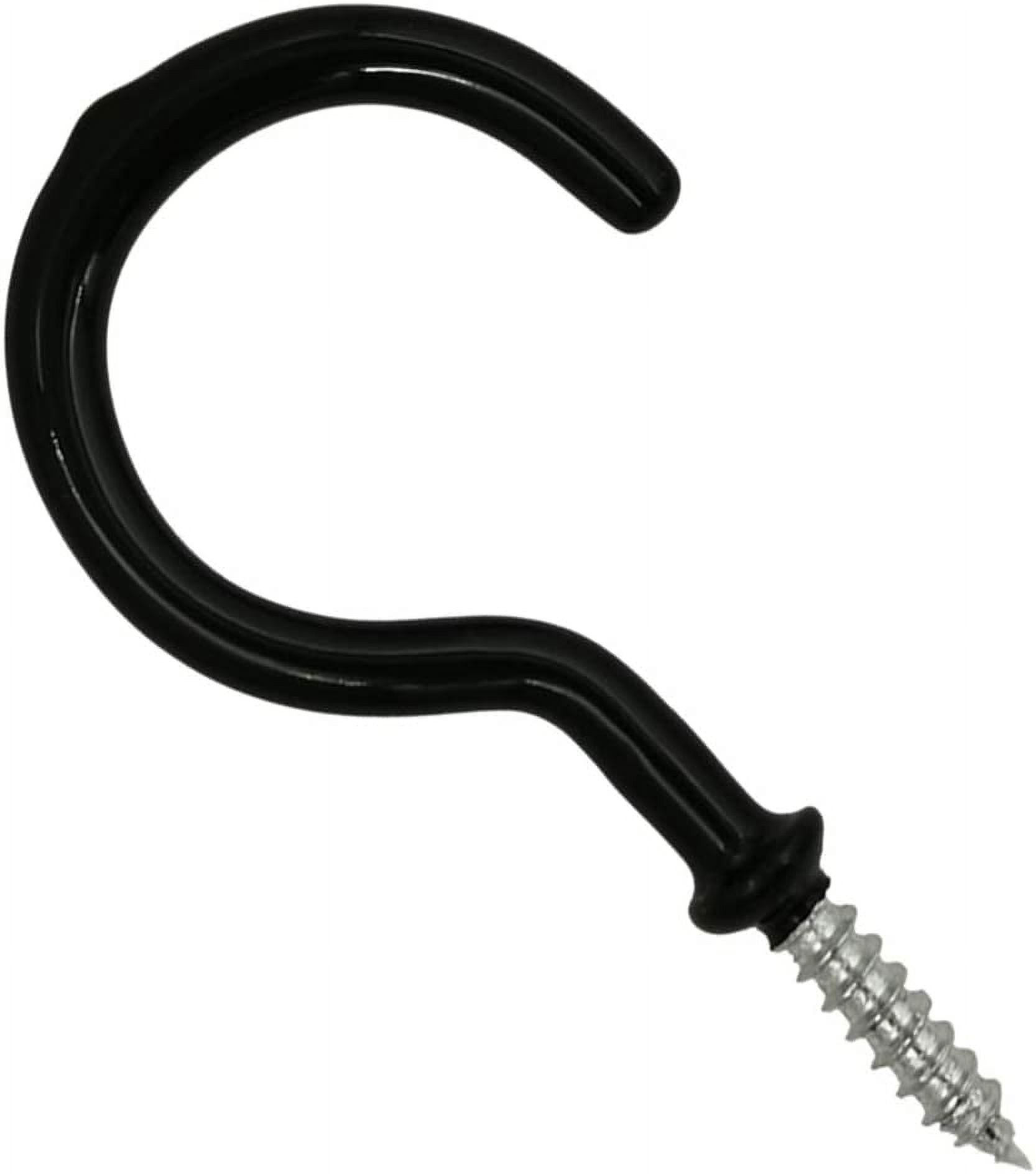 2" Black Vinyl Coated Cup Hooks,Big Screw Hooks,2 Inch Ceiling Hooks ...