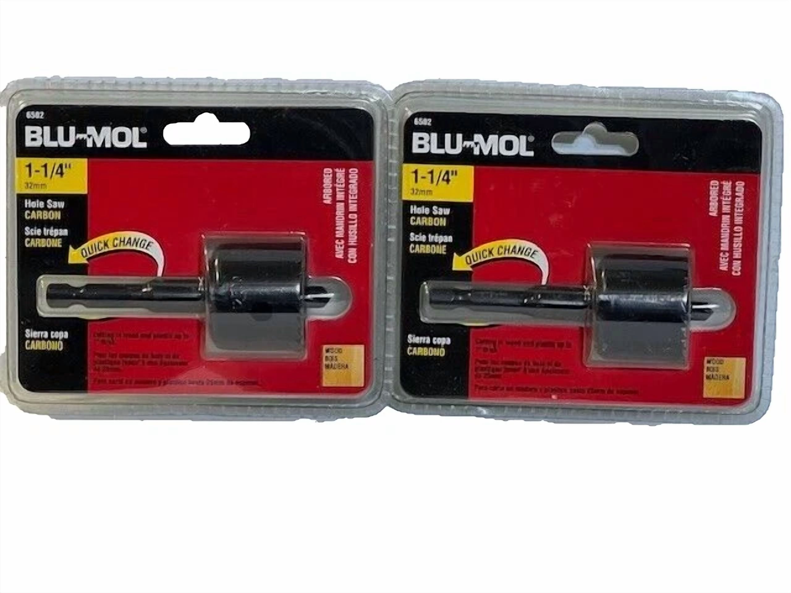 2- Blu-Mol 1-1/4" (32Mm) Carbon Steel Arbored Hole Saw -1” Cut Depth ...