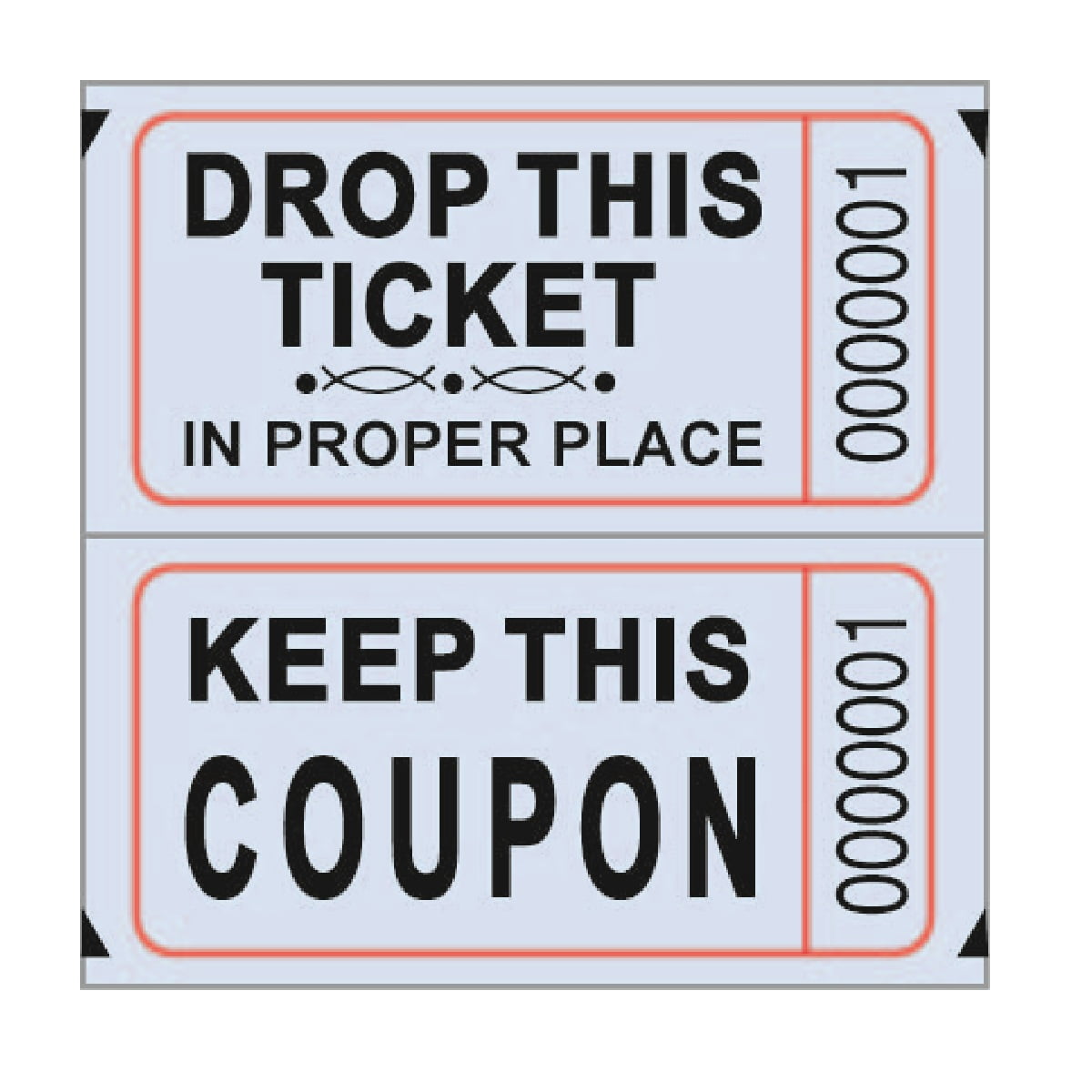 2" Blue Double Raffle Ticket Roll with Black Ink - Walmart.com