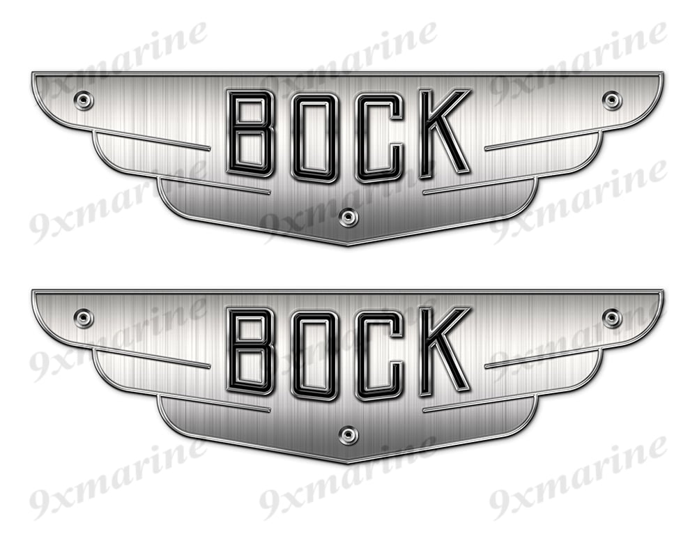 2 Bock Designer Stickers. Brushed Metal Style - 10" long. Remastered ...