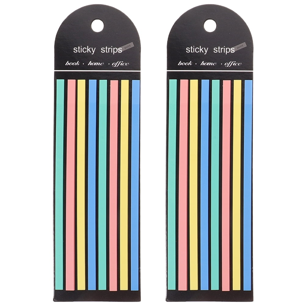 2 Books Long Note Strip Colored Highlight Strips Portable Page Markers ...