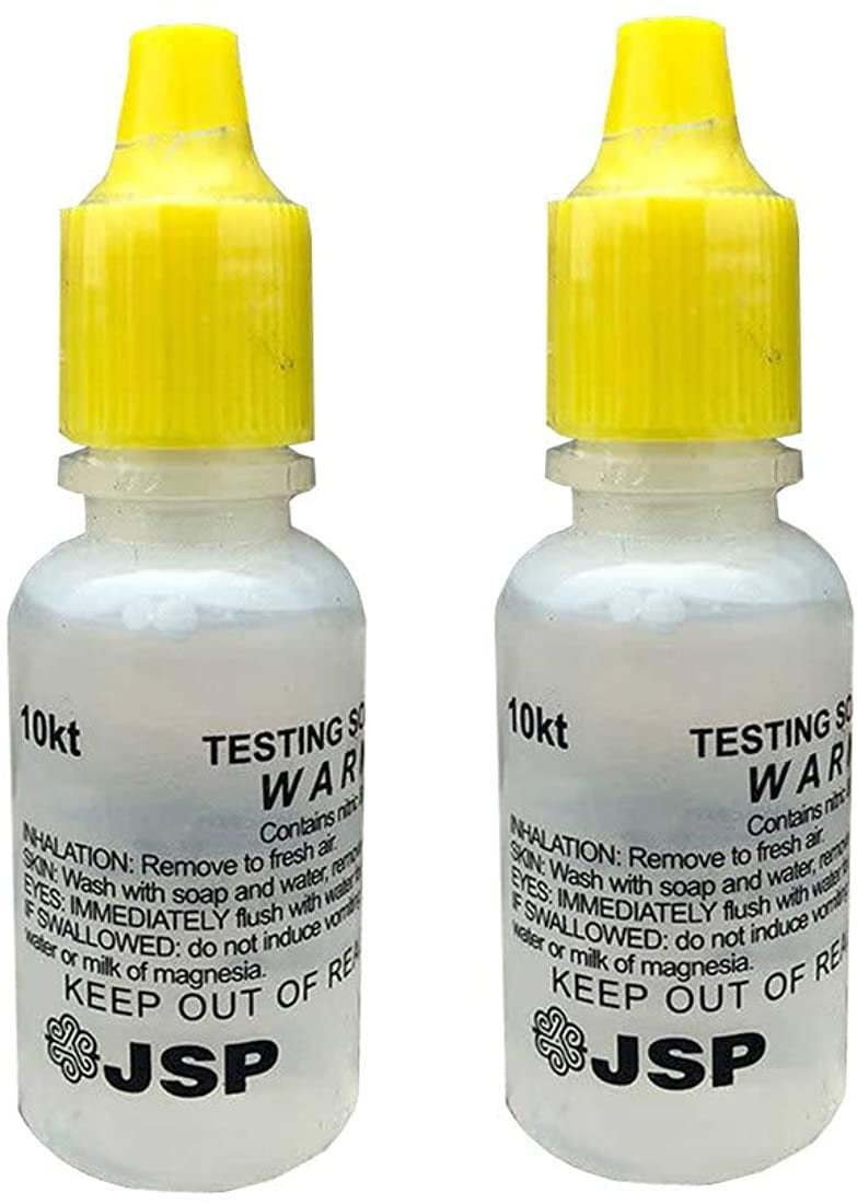 2 Bottles 10K Gold Metal Test Acid Karat Testing Liquid Solution ...