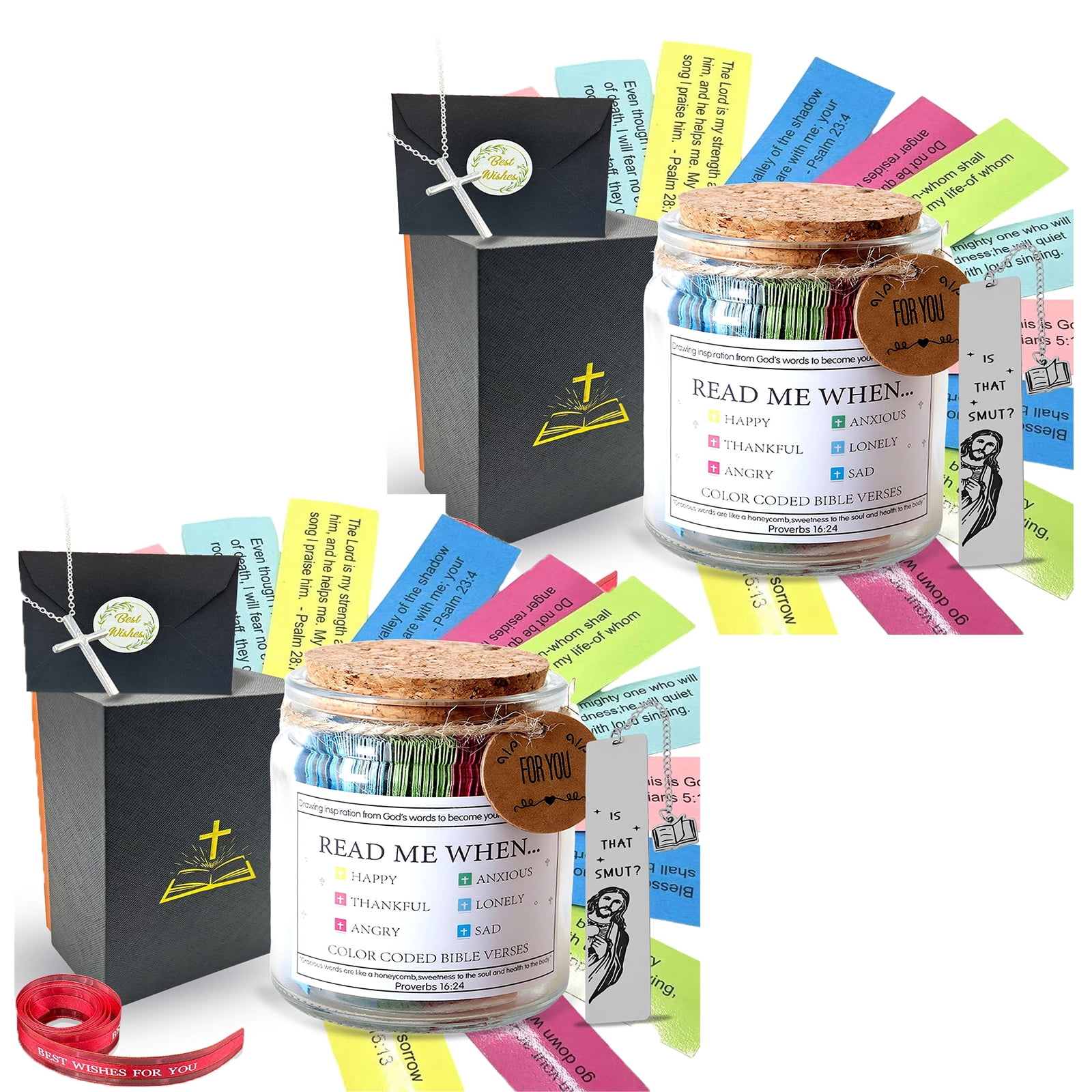 2 Bottles 90 Day Bible Verse Jar,Bible Verse Jar Read Me When,With 925 ...