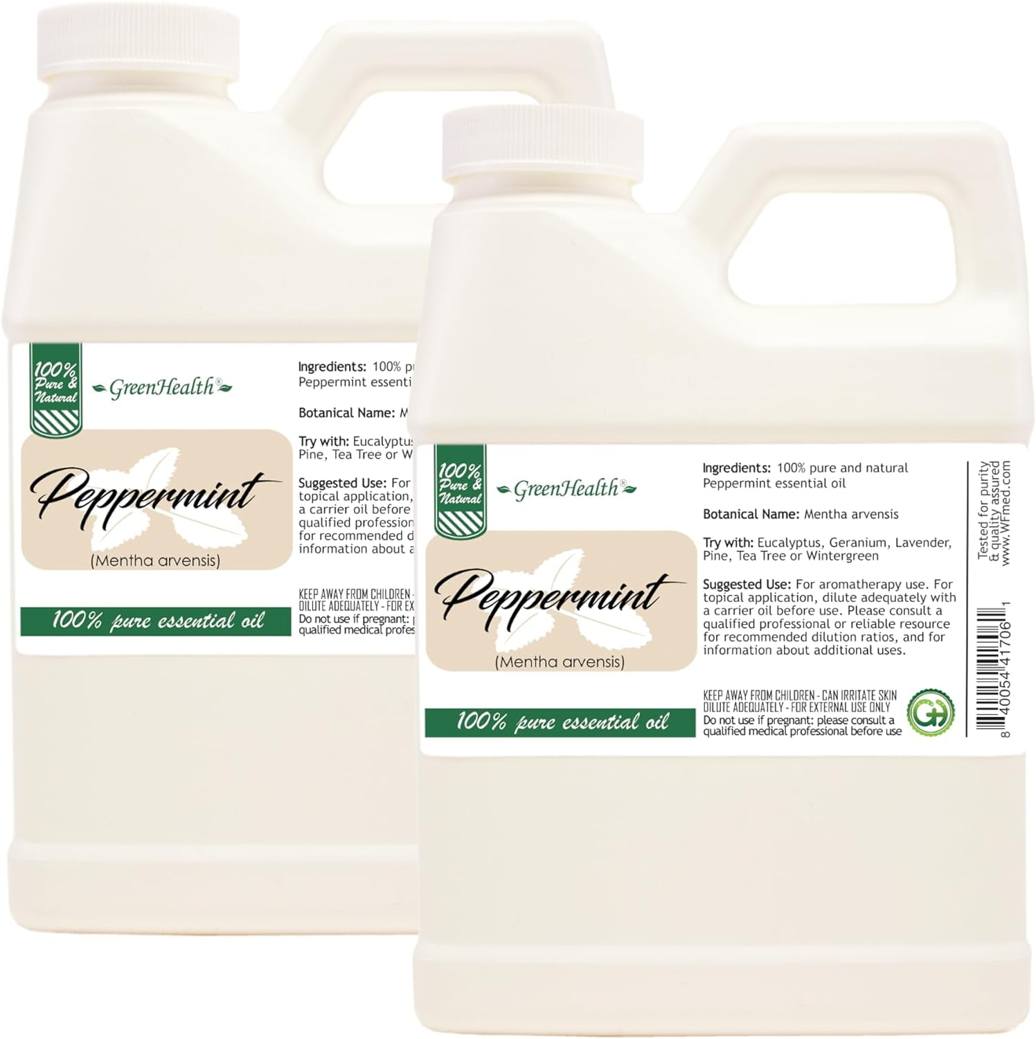 GreenHealth Bulk Pure Peppermint Essential Oil, Therapeutic Grade, 2 ...